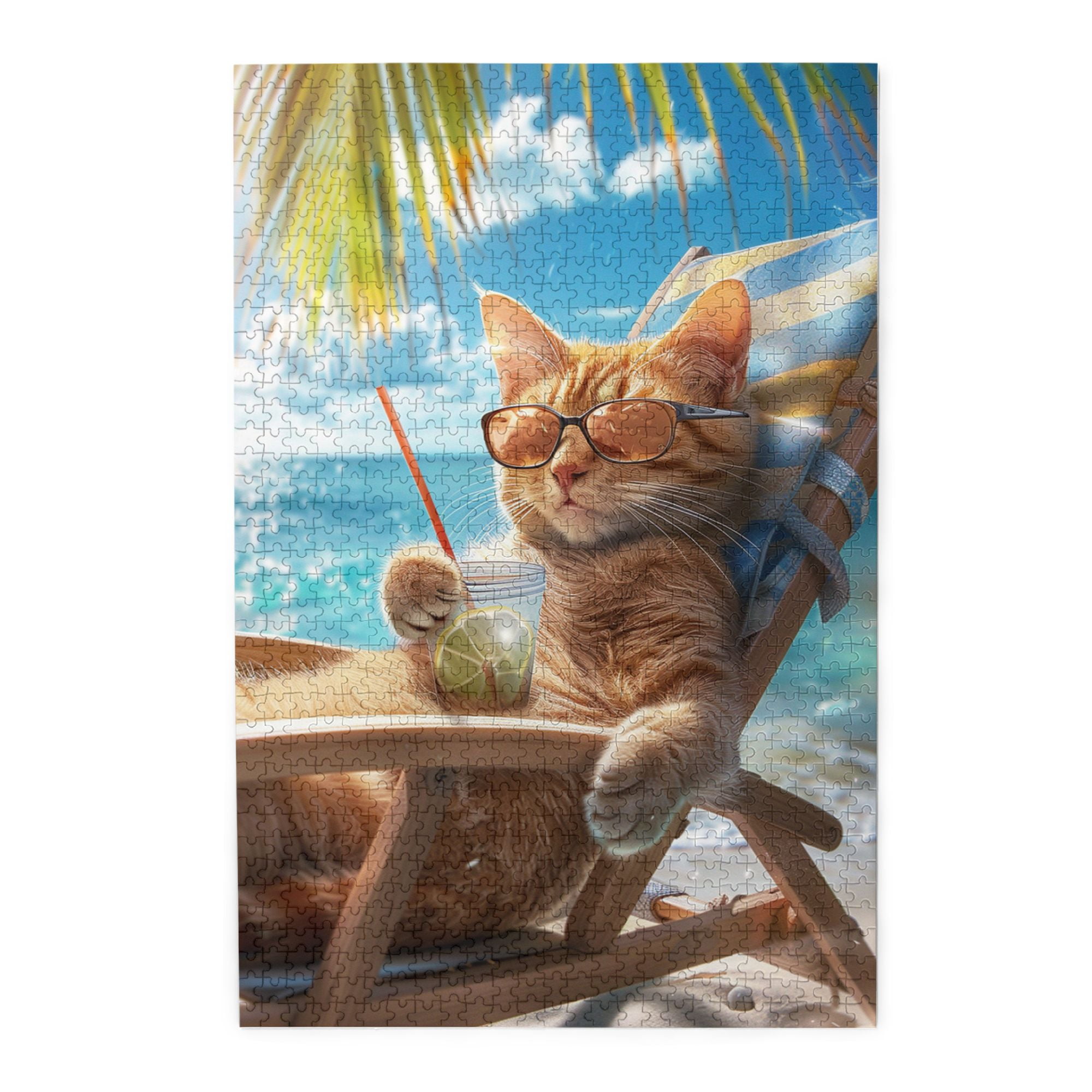 1000 pcs 1000 Piece Wooden Puzzles Cat's Vacation time,Stress relieving ...