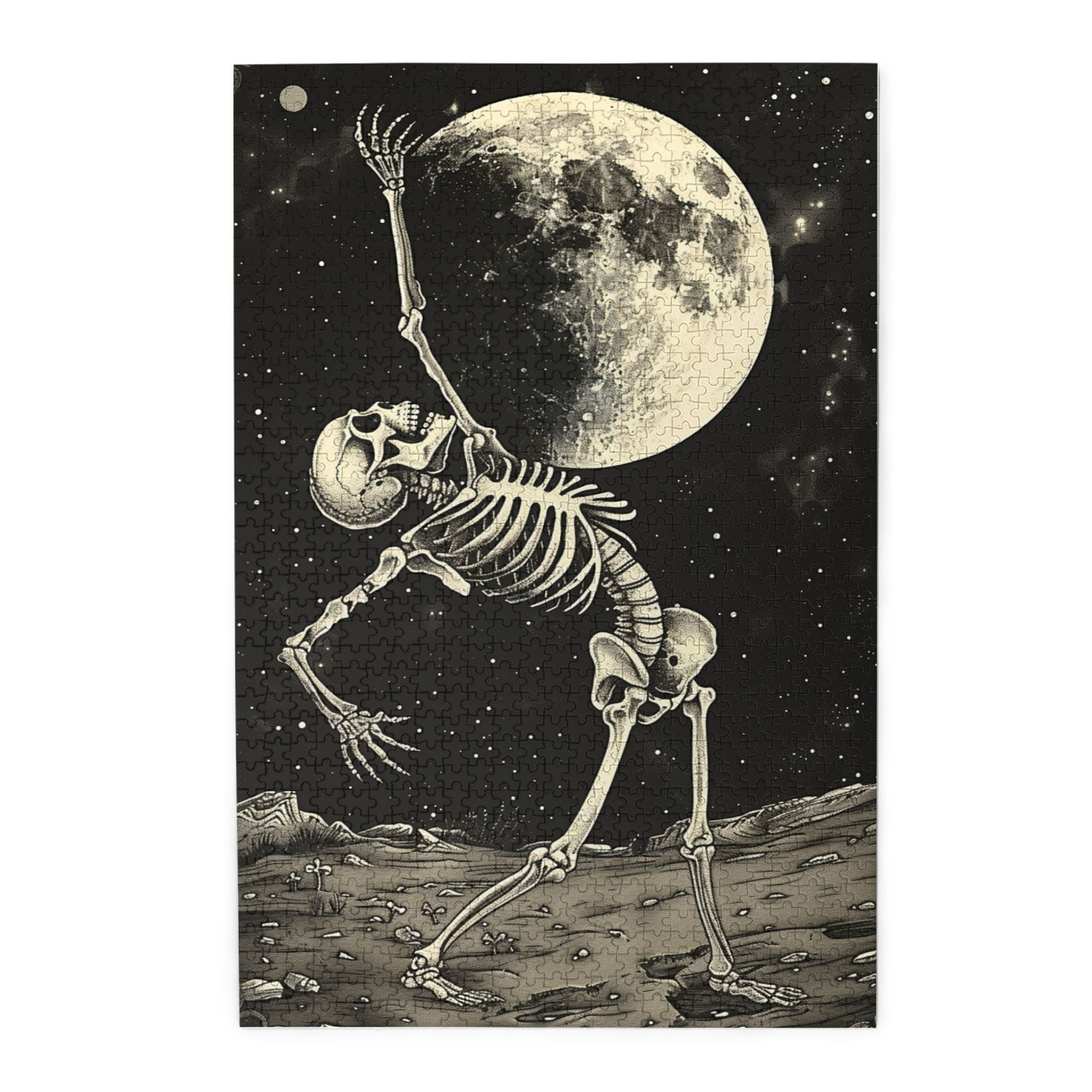 1000 pcs 1000 Piece Wooden Puzzles Dancing Skeleton and Moon,Unique ...