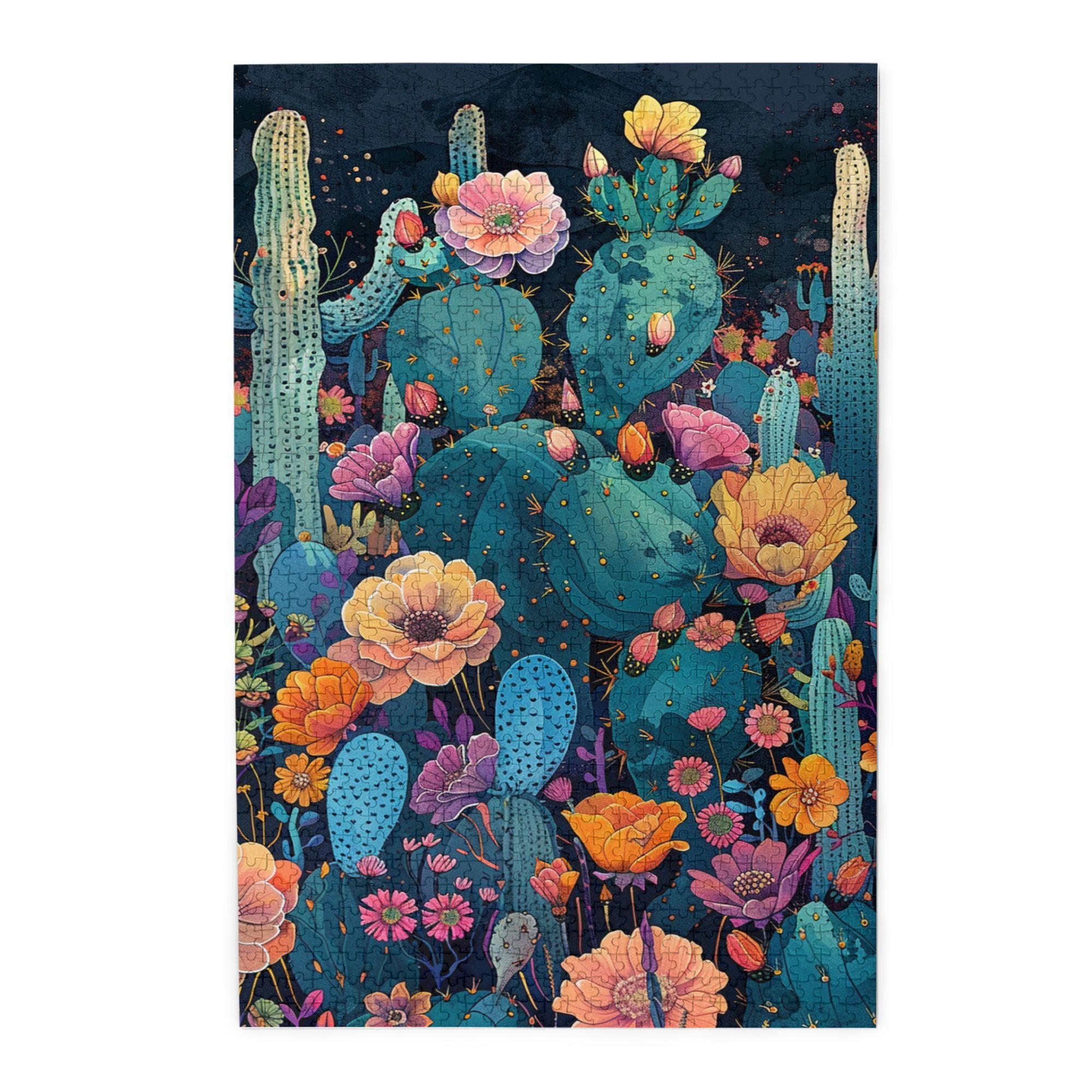 1000 pcs Cactus Garden Night 1000 piece puzzle for adults,Stunningly ...
