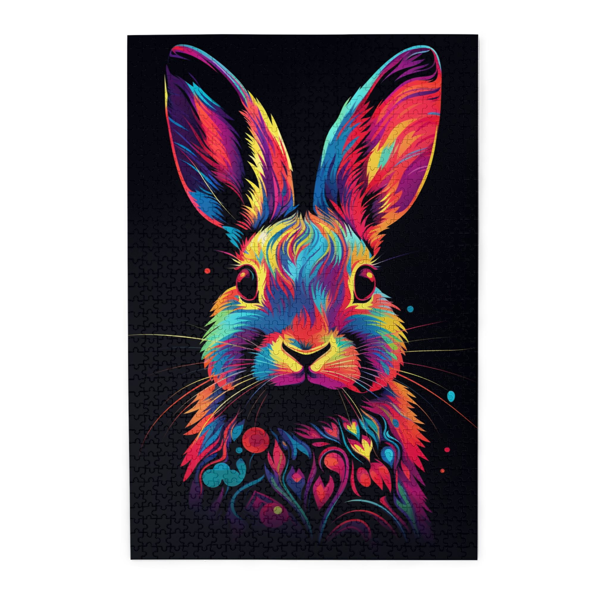 1000 pcs Cute Colorful Rabbit 1000 Piece Wooden Puzzles,Stunningly ...