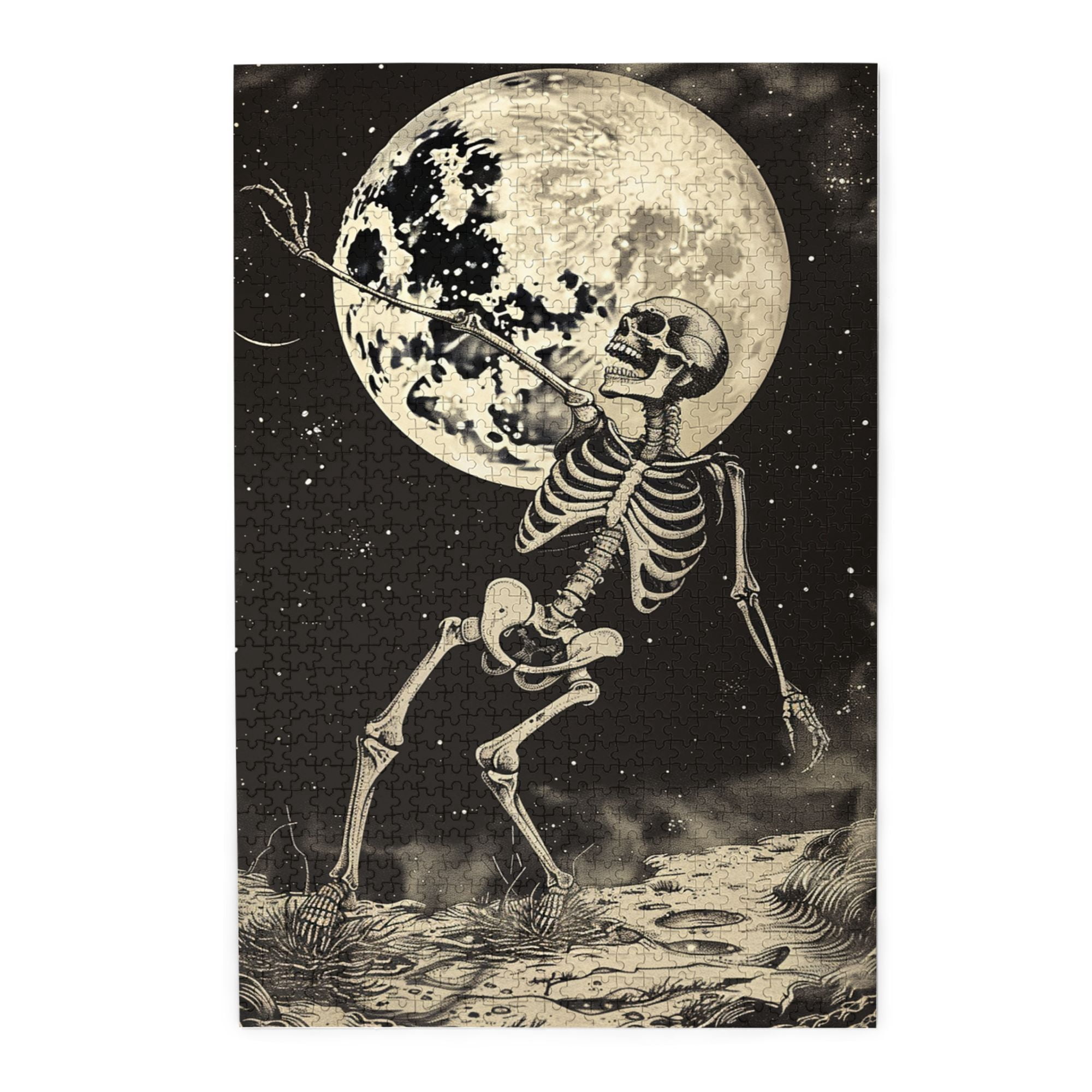 1000 pcs Dancing Skeleton & Moon Funny Puzzle 1000 Piece,Unique Artwork ...