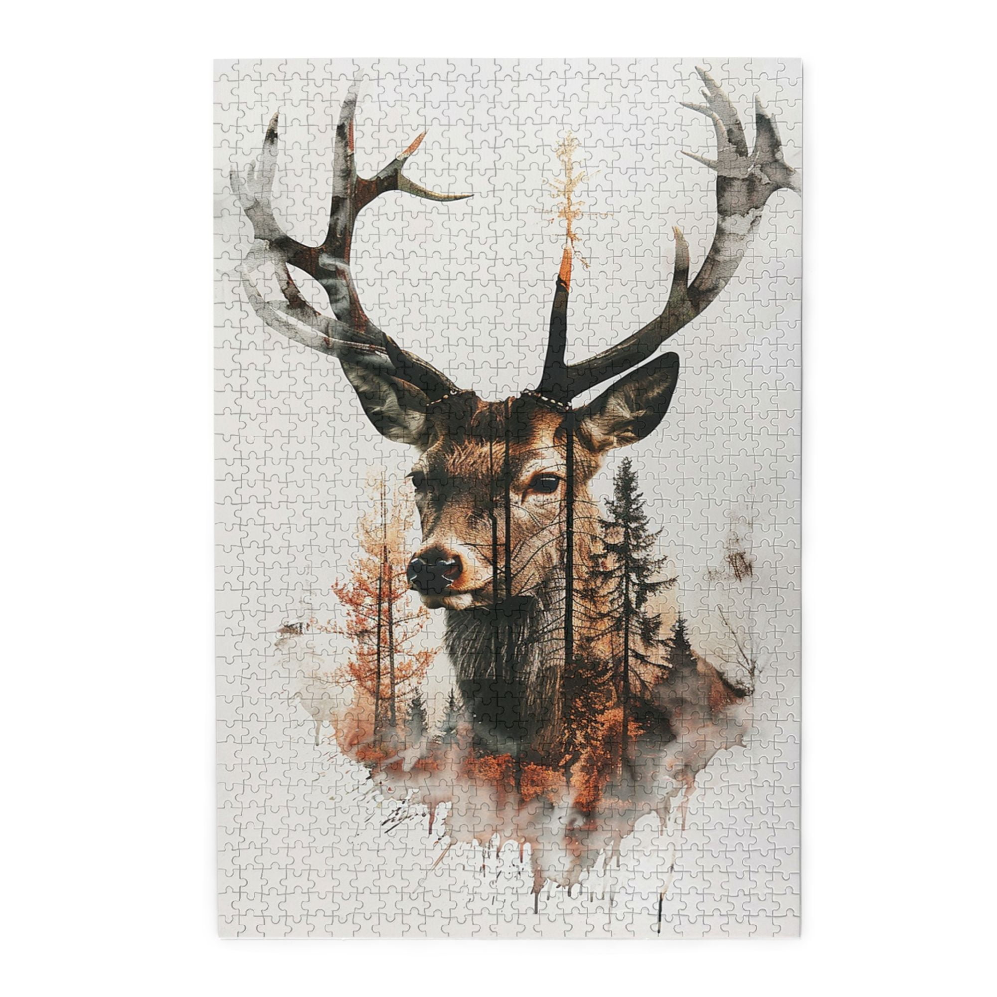 1000 pcs Deer and Forests 1000 Piece Vibrant Jigsaw Puzzle,Unique ...