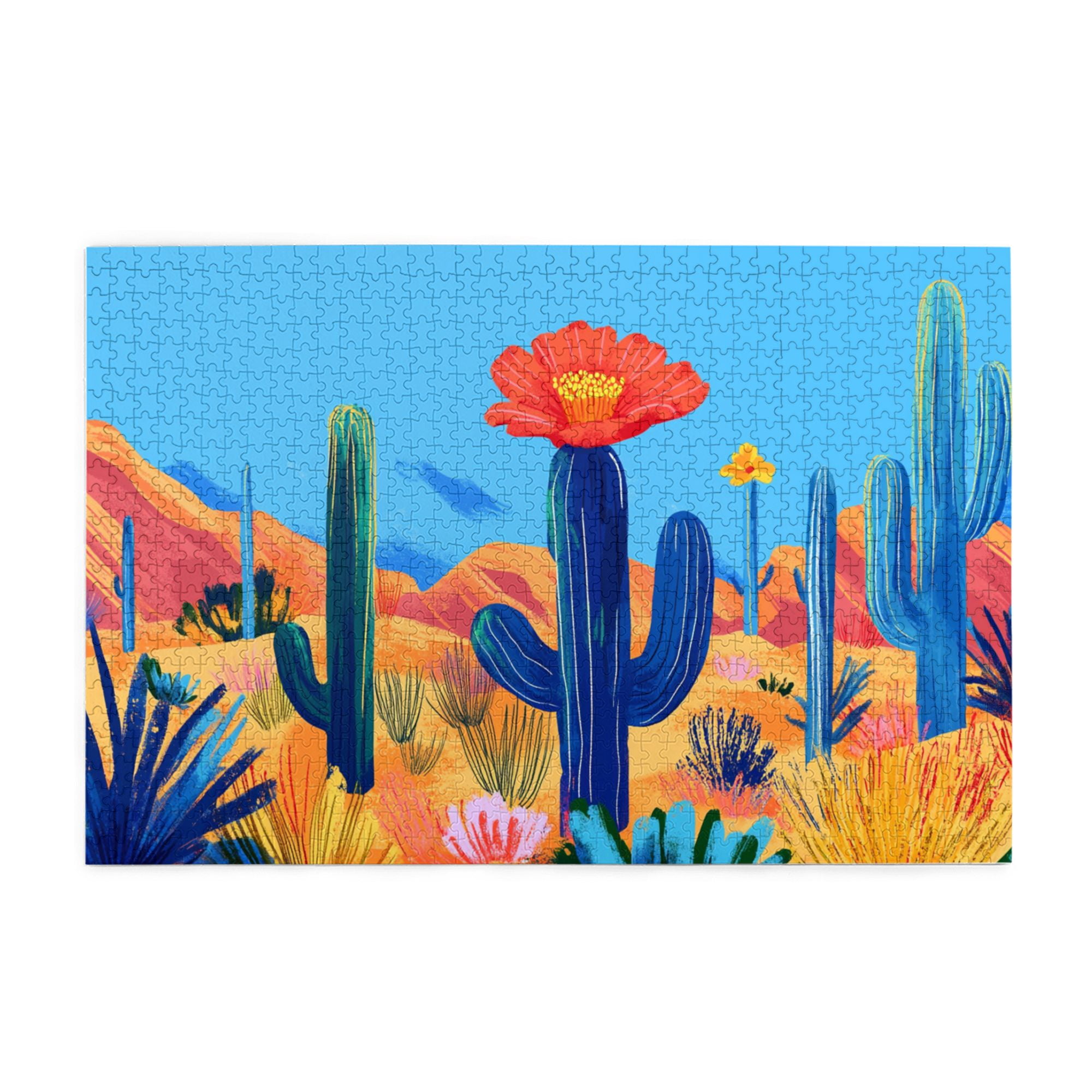 1000 pcs Desert Cactus 1000 Piece Vibrant Jigsaw Puzzle,Creative ...
