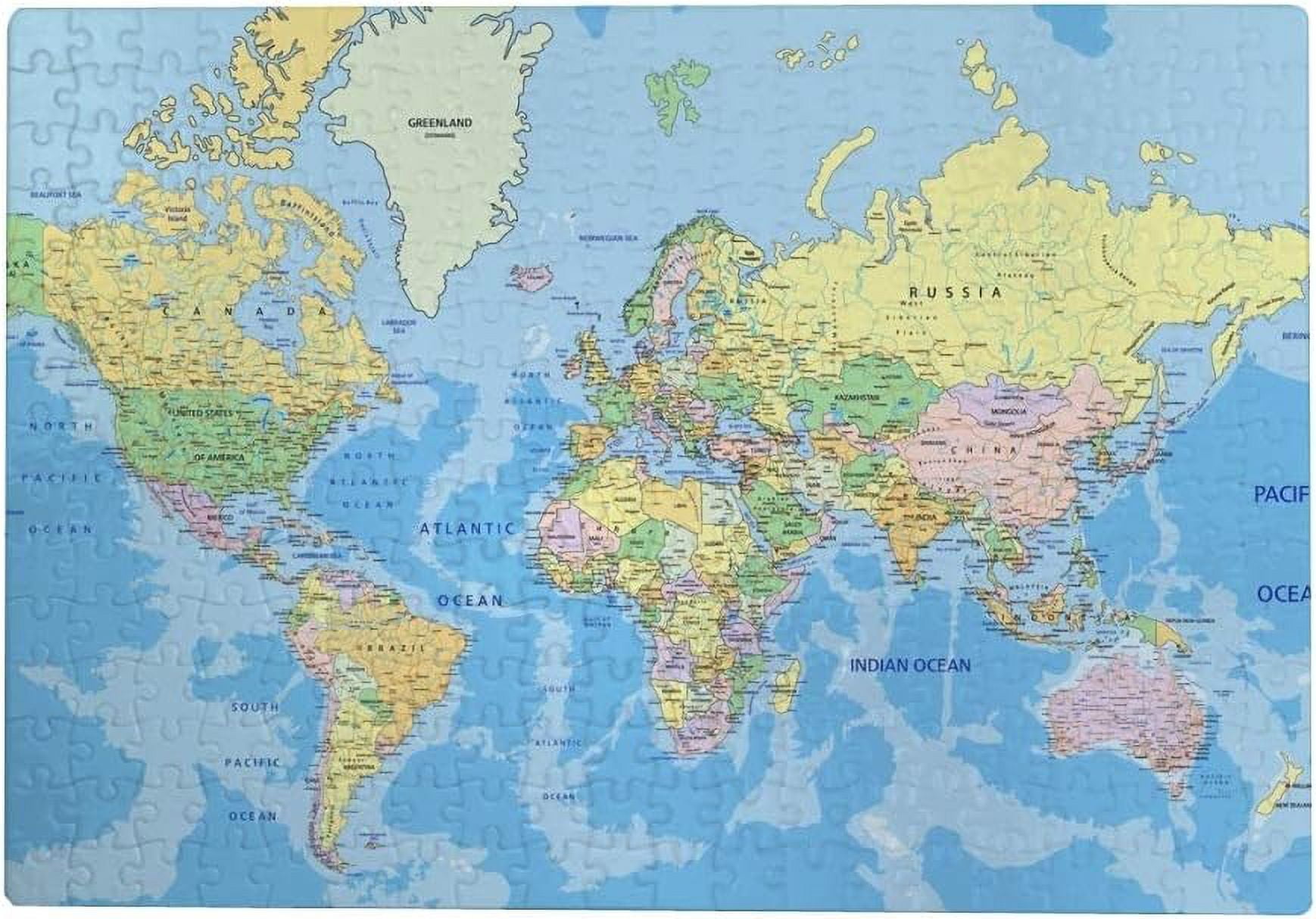 1000 pcs Jigsaw Puzzles World Map , Kids Educational Intellectual Fun ...