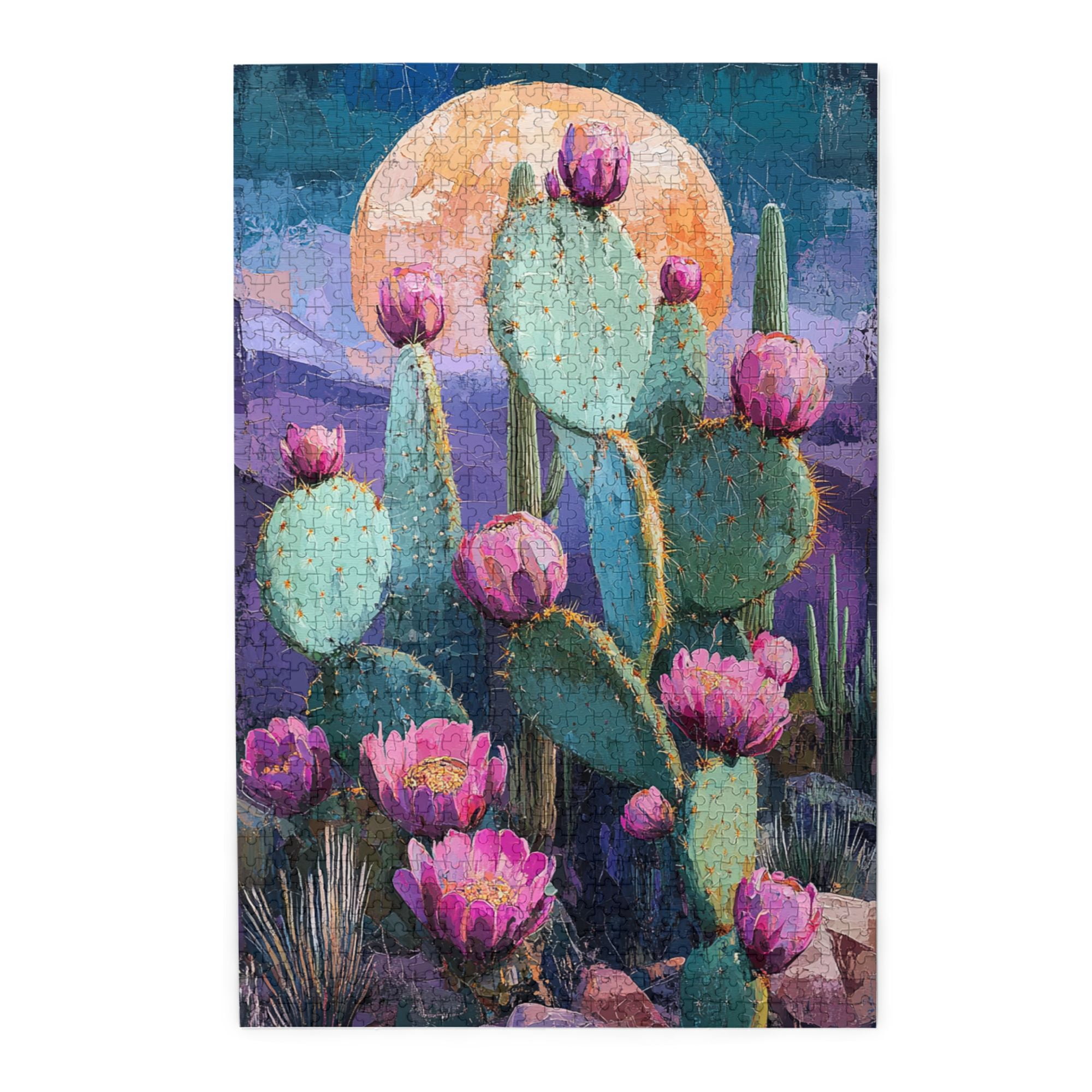 1000 pcs Moonlight Cactus Flower 1000 piece puzzle for adults,Unique ...