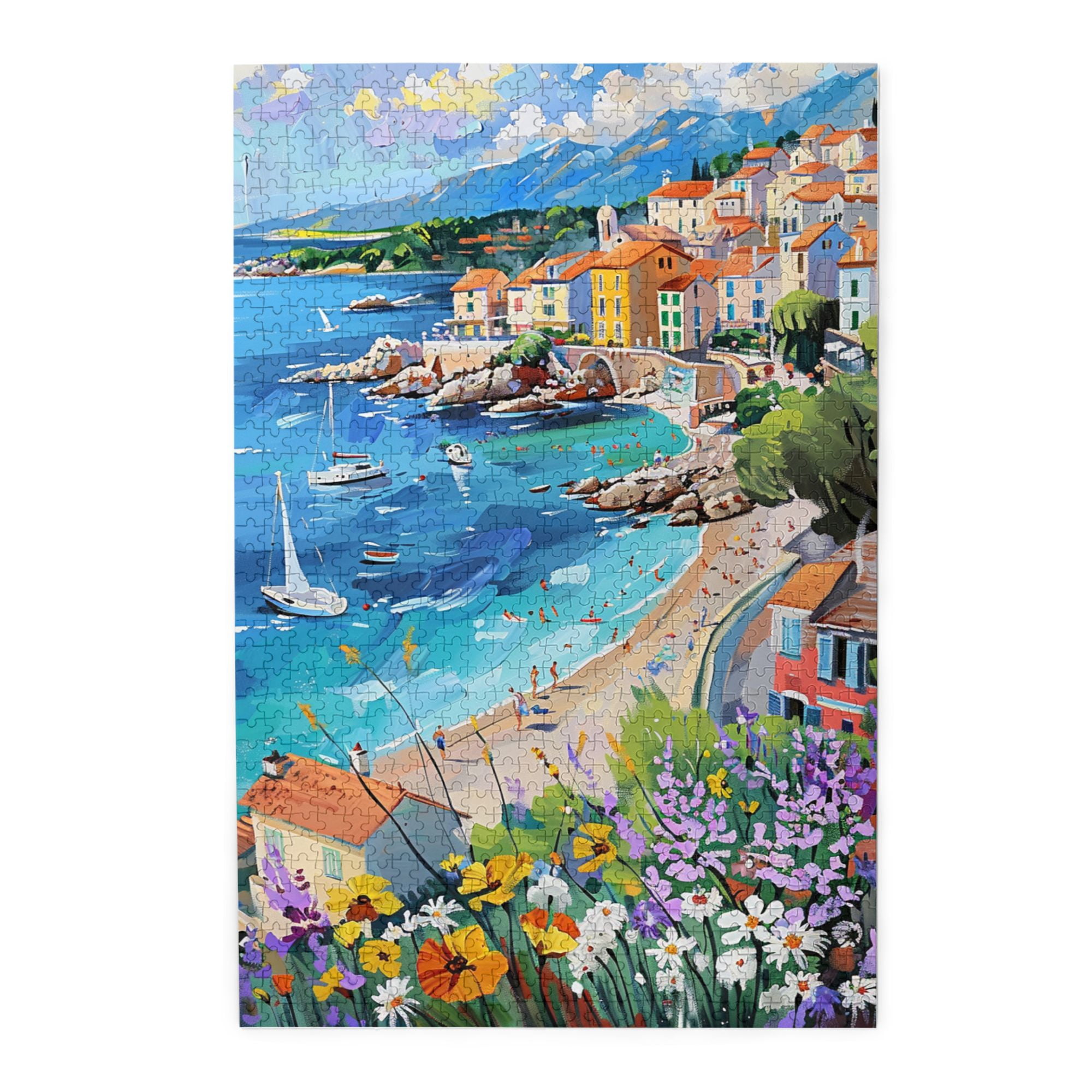 1000 pcs 1000 Piece Vibrant Jigsaw Puzzle Seaside town,Unique and ...