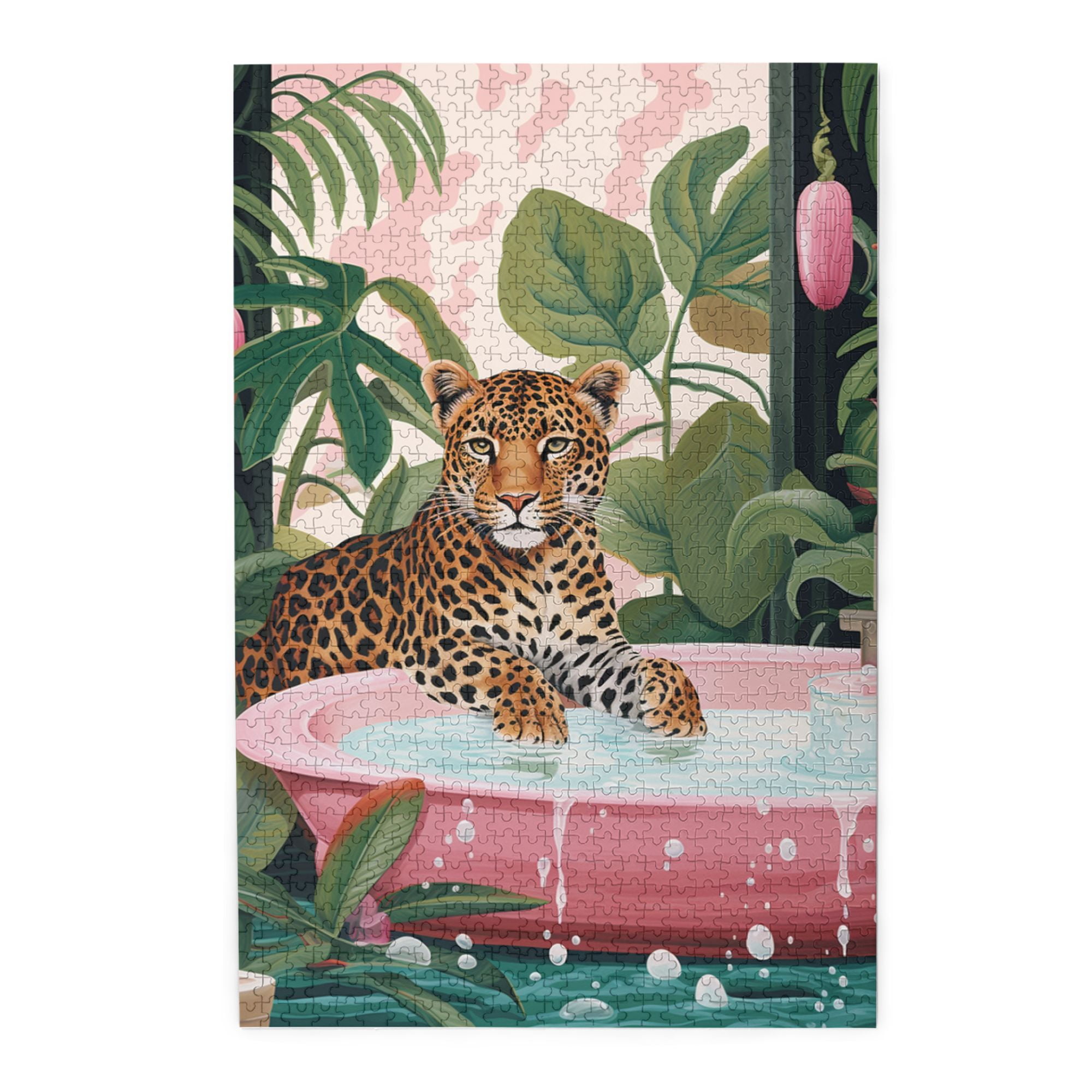 1000 pcs 1000 Piece Wooden Puzzles Bathing Time of Leopards,Stunningly ...