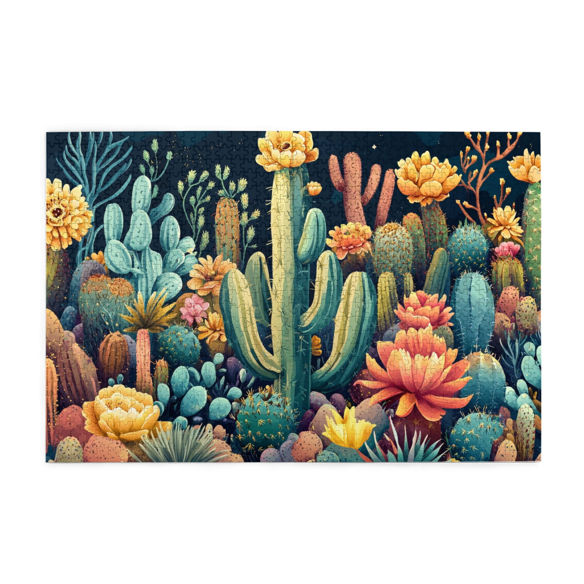 1000 pcs 1000 Piece Wooden Puzzles Cactus Garden,Challenging Brain ...