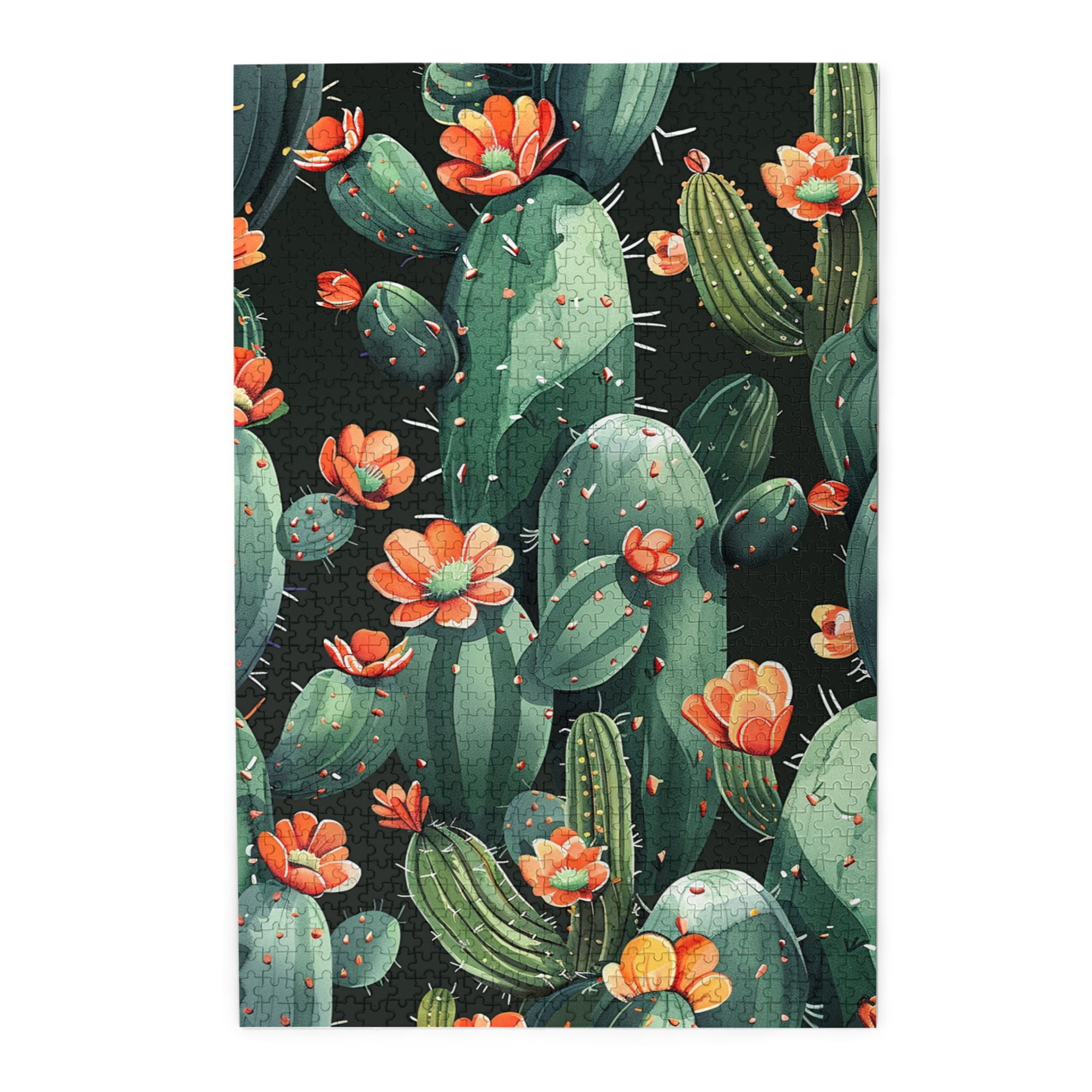 1000 pcs 1000 Piece Wooden Puzzles Flowering Cactus,Stunningly Vibrant ...