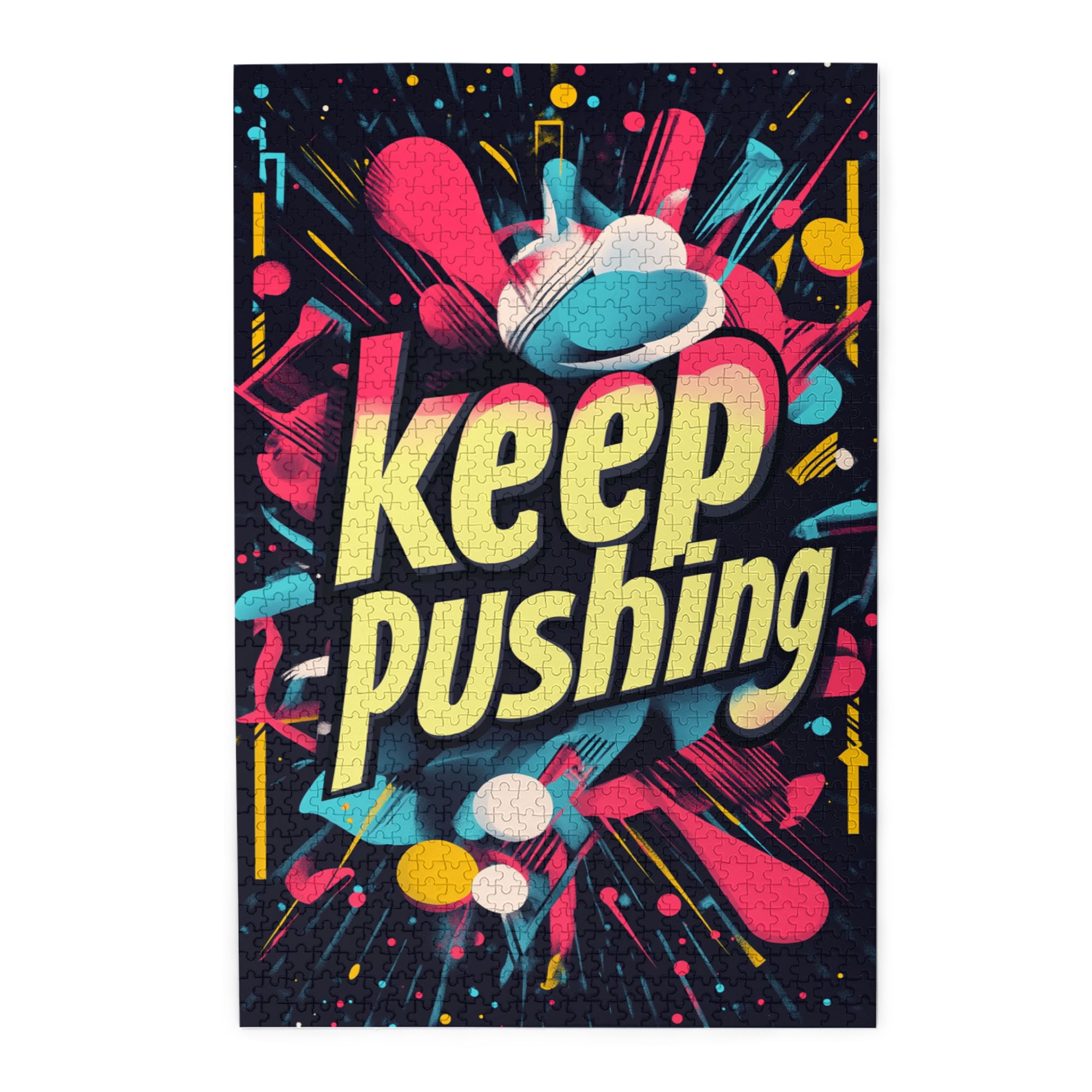 1000 pcs 1000 Piece Wooden Puzzles Keep Pushing Slogan Graffiti ...