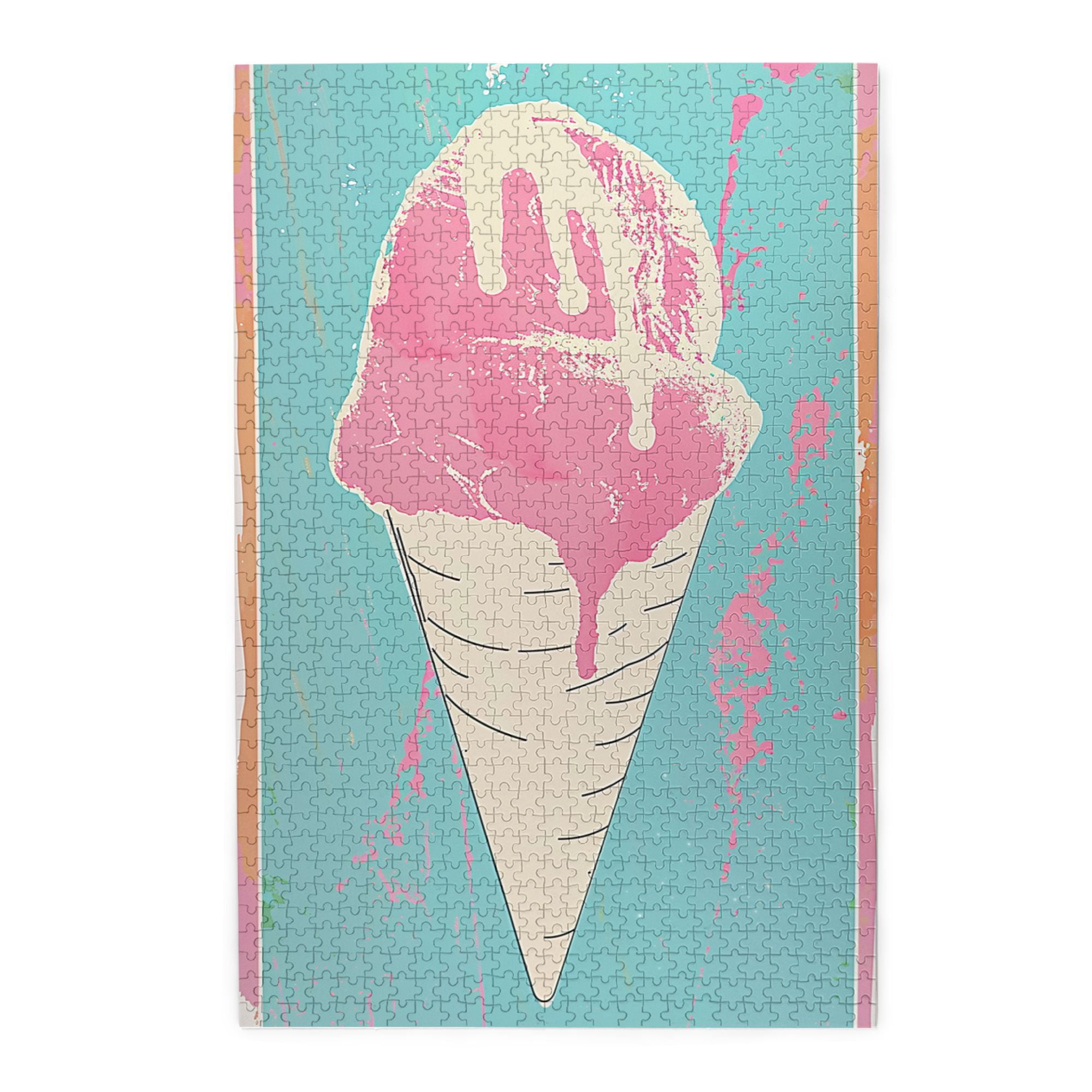 1000 pcs 1000 Piece Wooden Puzzles Pink Sweet cone,Challenging Brain ...