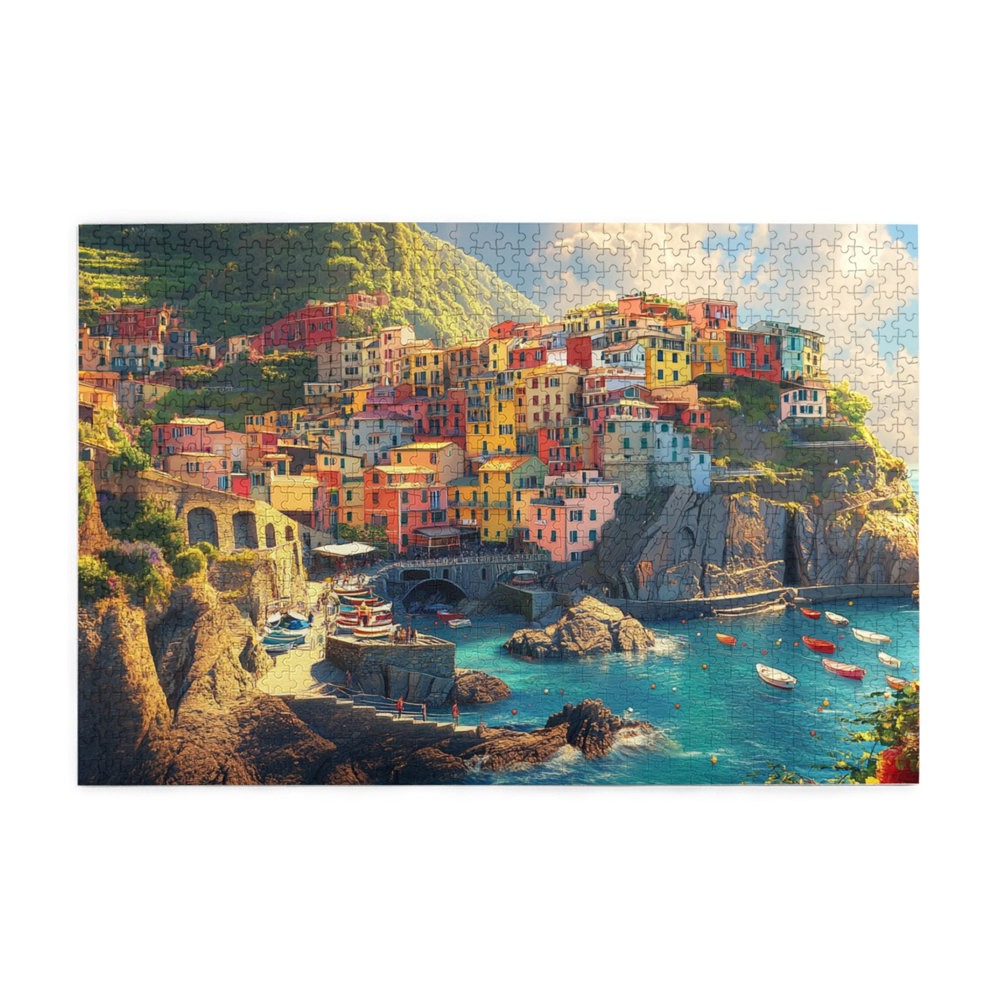 1000 pcs Seaside Village Wooden Puzzles 1000 Piece,Creative Activity ...
