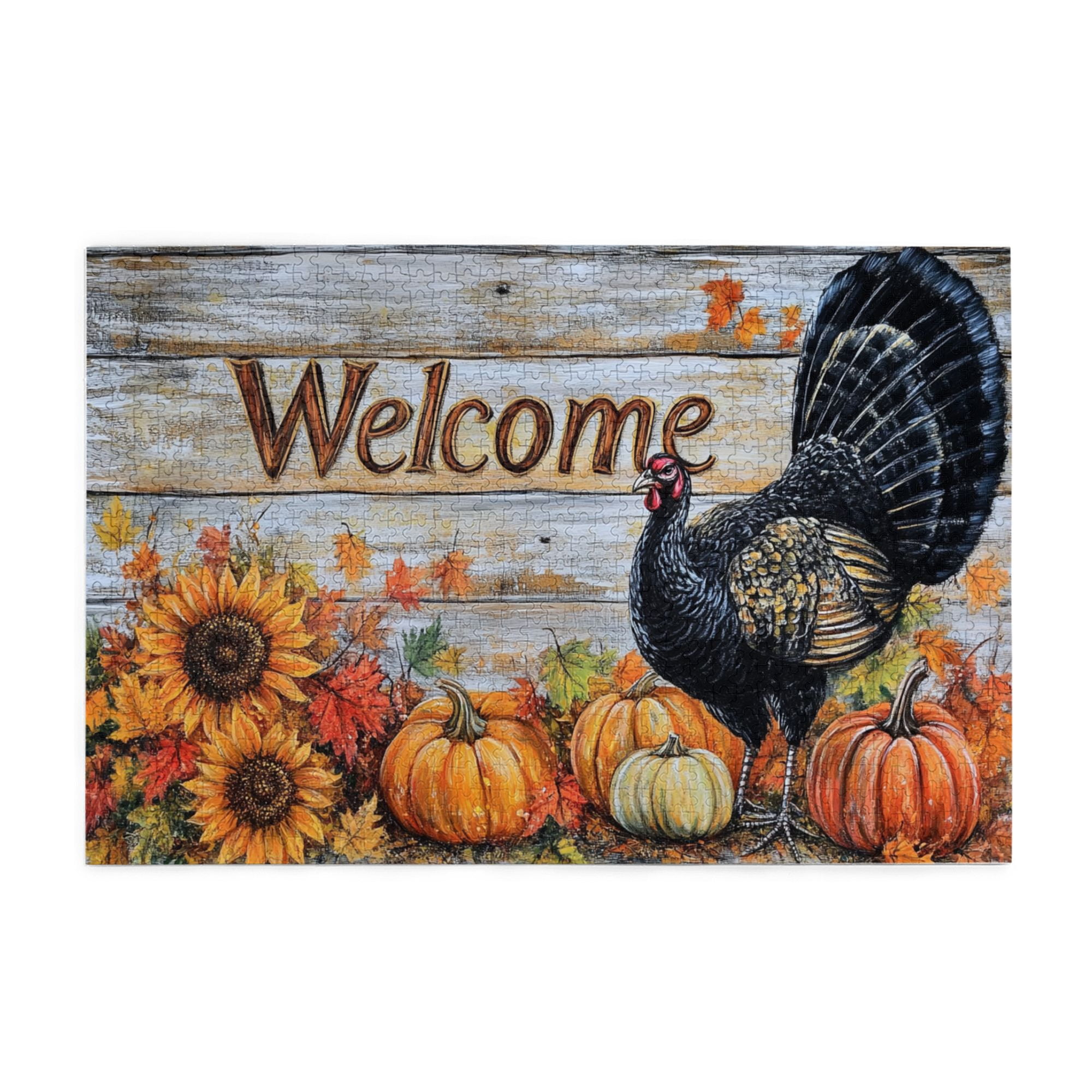 1000 pcs Turkeys & Pumpkin 1000 Piece Vibrant Jigsaw Puzzle,High ...