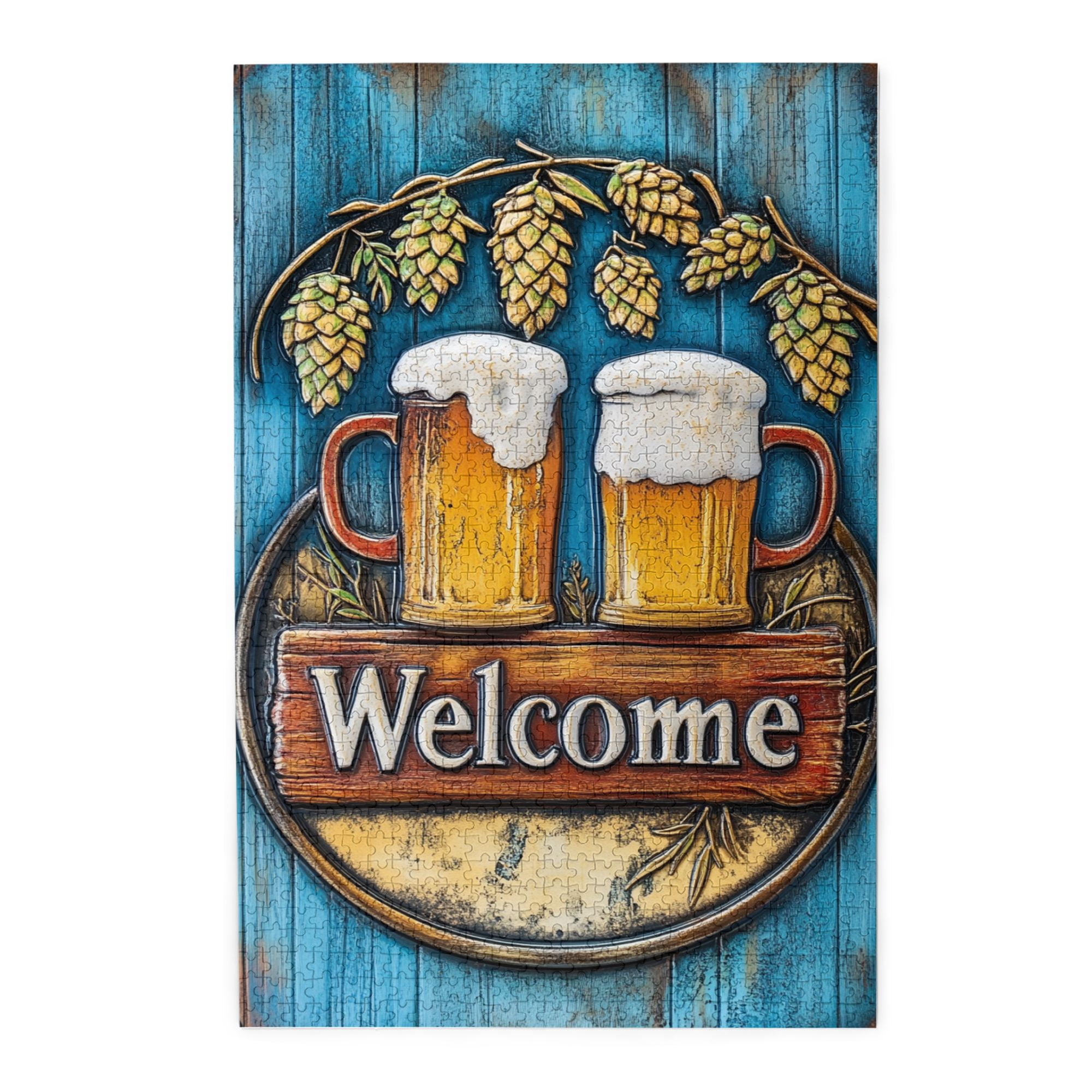 1000 pcs Welcome Slogan Wheat beer jigsaw Wooden puzzles 1000 pieces ...