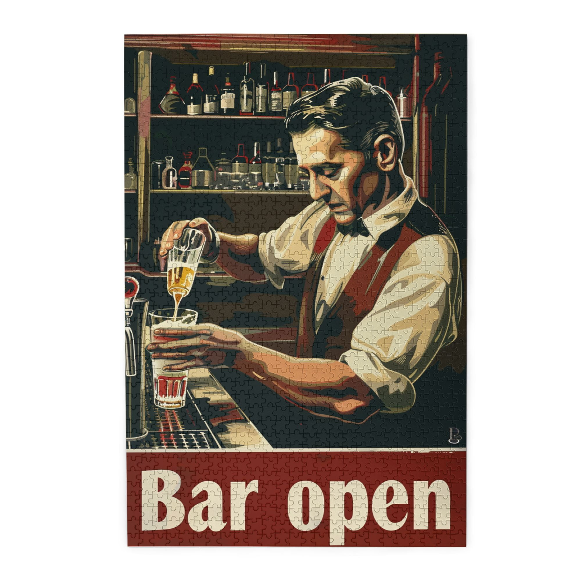 1000 pcs bartender ‘Bar Open’ Slogan jigsaw puzzles 1000 pieces ...