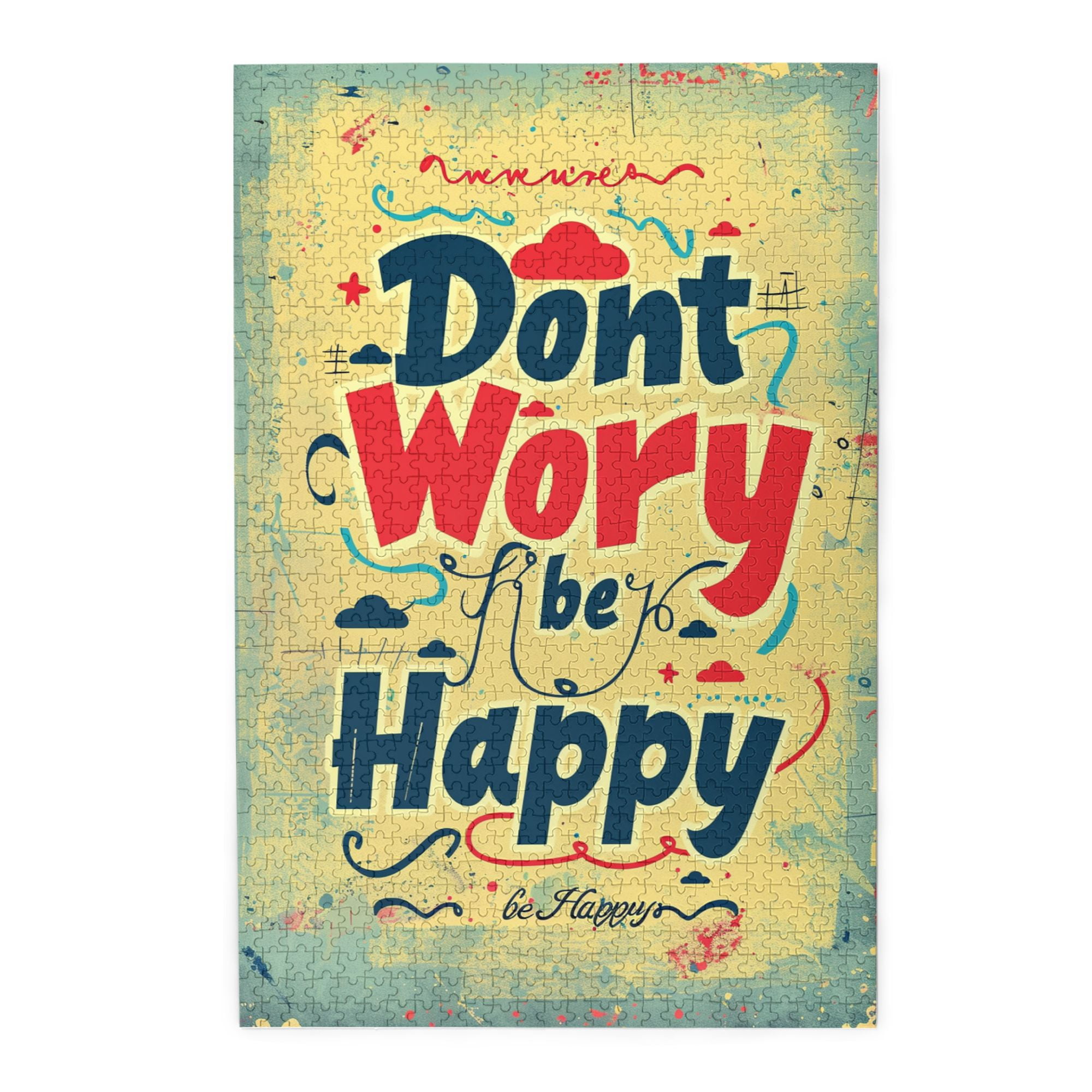 1000 pcs jigsaw puzzles 1000 pieces Don t Worry Be Happy Slogan,Unique ...