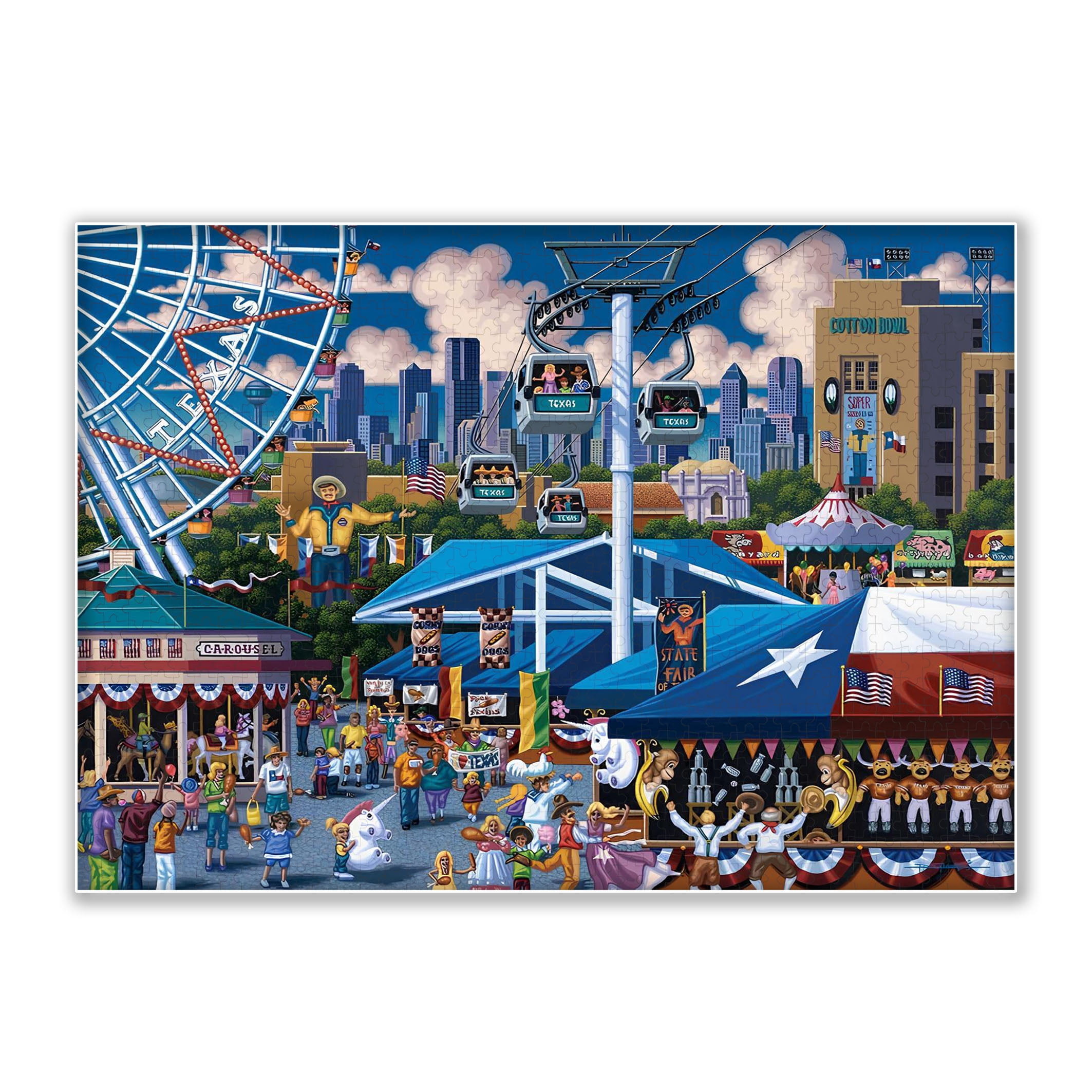 1000-piece Amusement Park Food Court Cable Car Adult Wooden Puzzle ...
