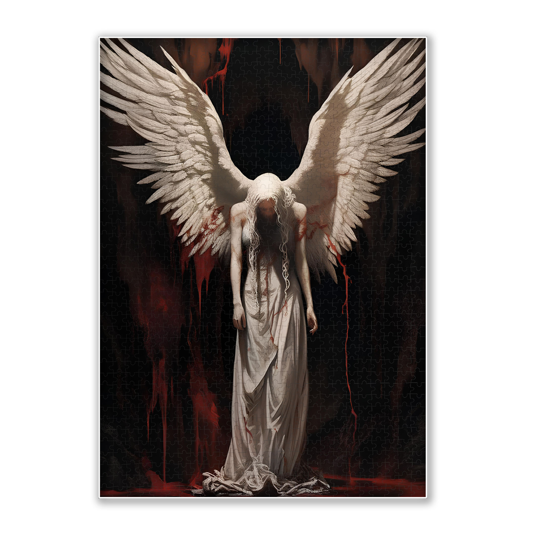 1000-piece Elegy of the Fallen Angels-Dark Wings Adult Wooden Puzzle ...