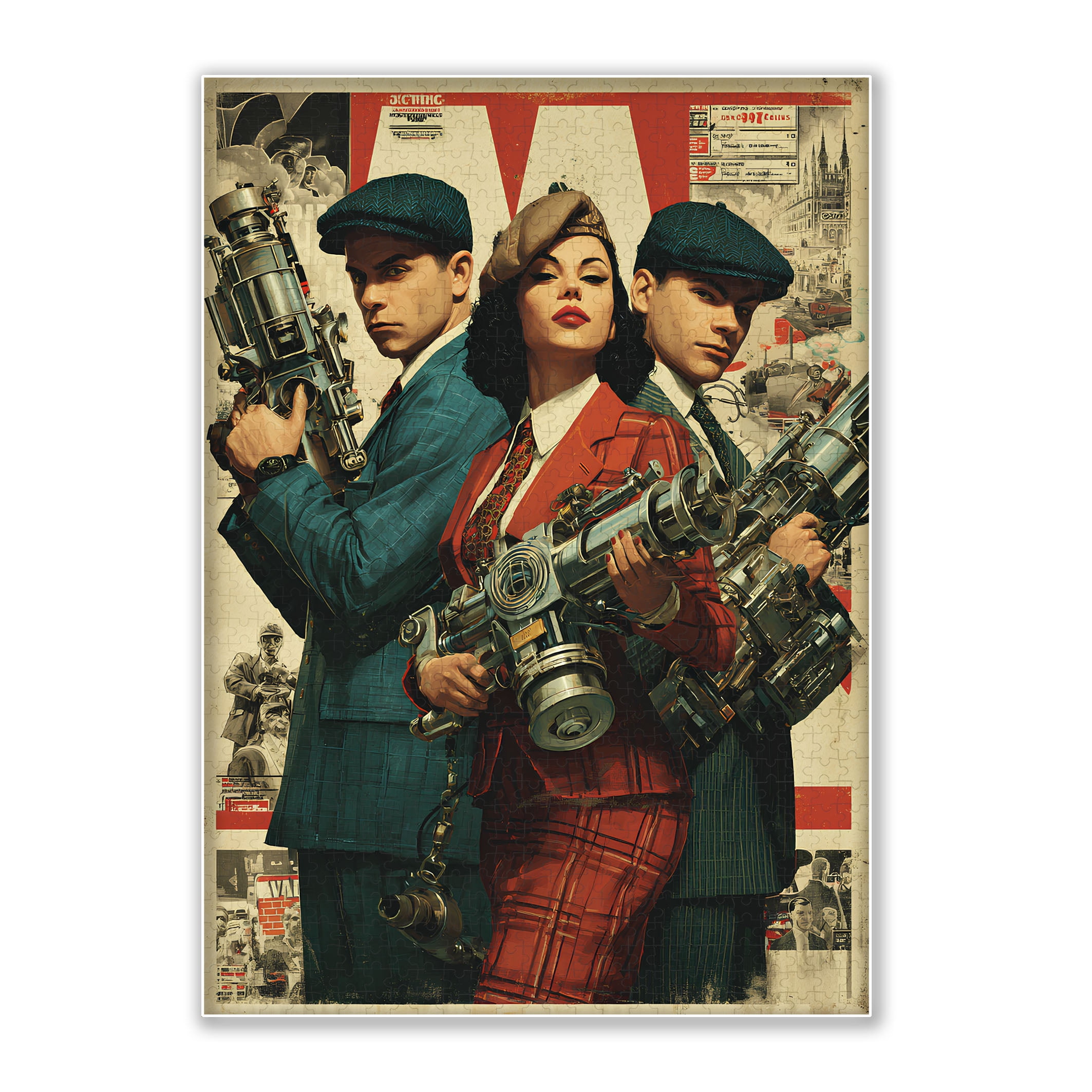 1000-piece Retro Gangster Godmother's Heavy Weapon Adult Wooden Puzzle ...