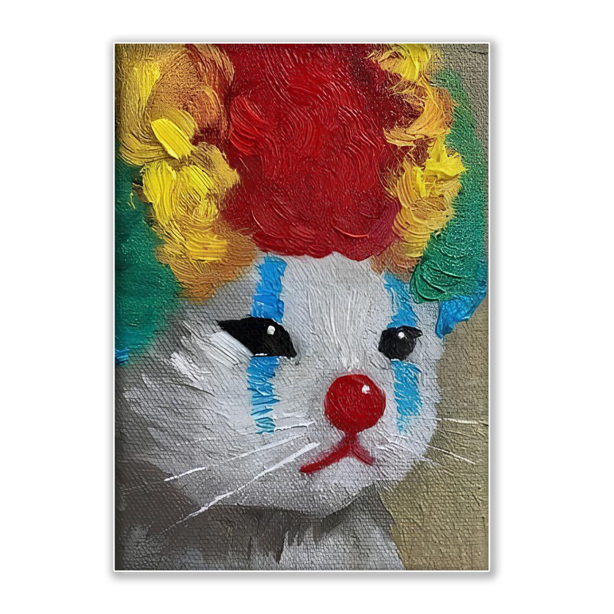 1000-piece Sad Kitten-Clown Makeup-Cat Adult Wooden Puzzle ...
