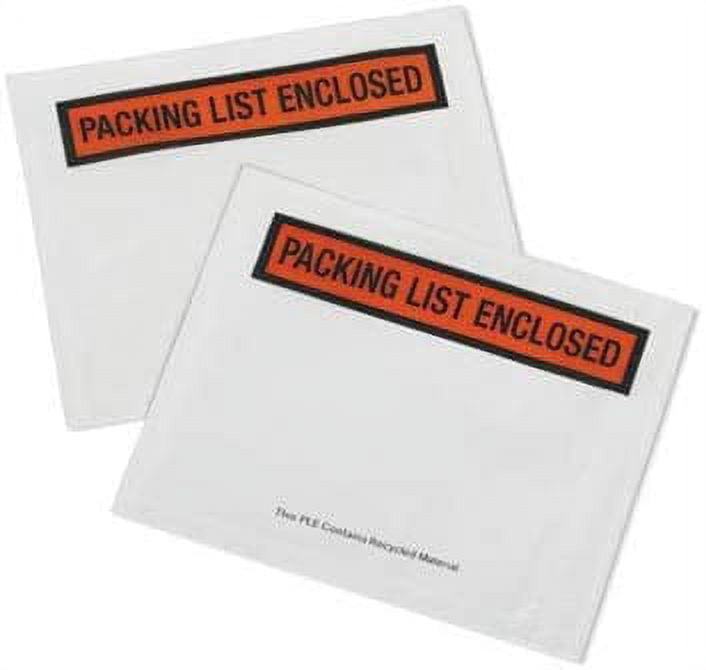 1000 pieces (5.5X7) Clear with "PACKING LIST ENCLOSED" printing pouch ...