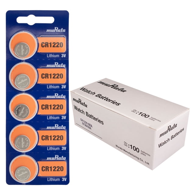 1000 x Murata CR1220 40mAh 3V Lithium (LiMnO2) Coin Cell Watch Battery ...