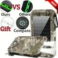 10000/38800mAh Solar Power Bank, Dual USB Ports & Flashlights, Compass ...