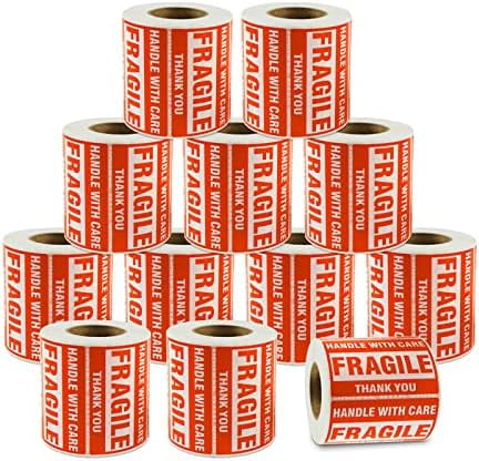 10000 Fragile Stickers 20 Rolls 2 x 3 Fragile - Handle with Care ...