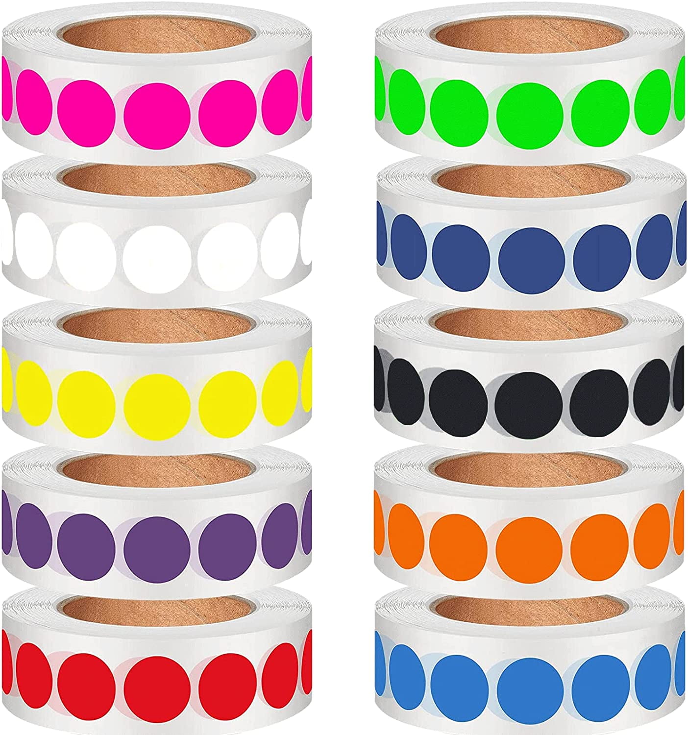 10000 PCS Color Dot Stickers 1/2 inch Colored Circle Stickers Round ...