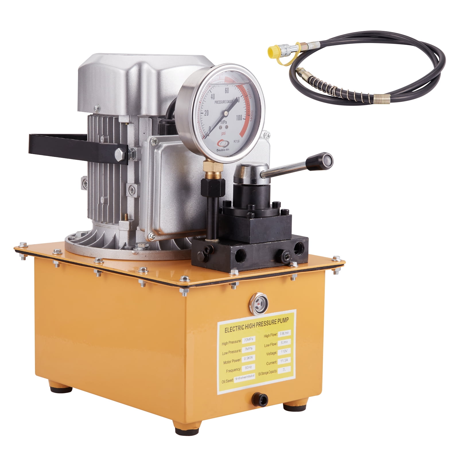 10000 PSI Electric Driven Hydraulic Pump Double Acting Manual Valve Hydraulic Power Unit 750W ...