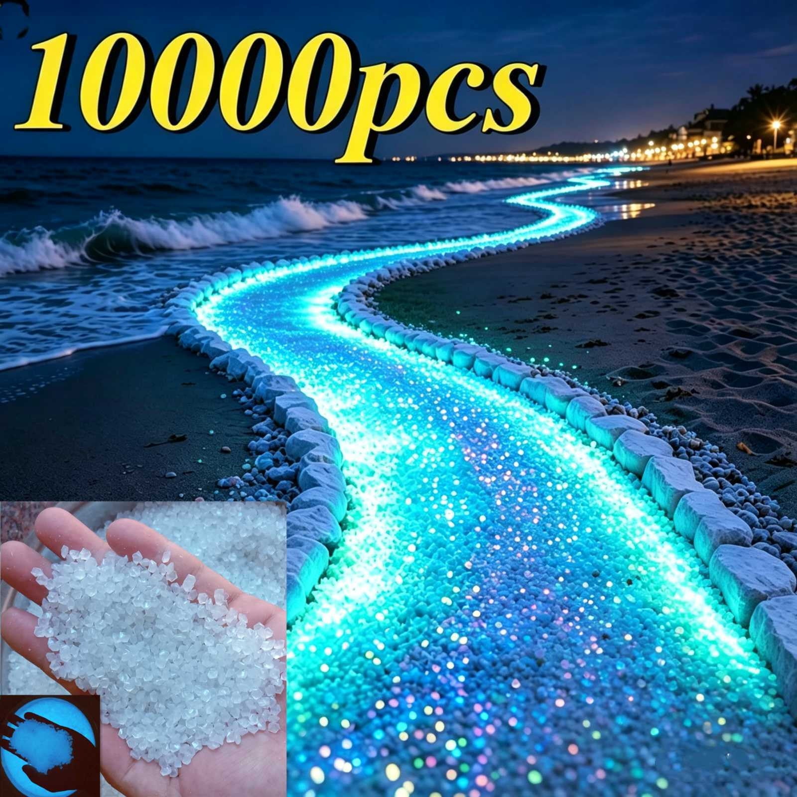 10000 Pcs Luminous Sand Particles, 3-5mm Blue Glow In The Dark ...