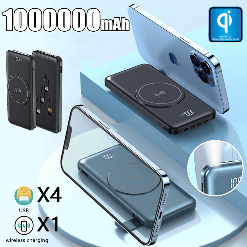 1000000mAh Wireless Power Bank Backup External Battery Backup Portable ...