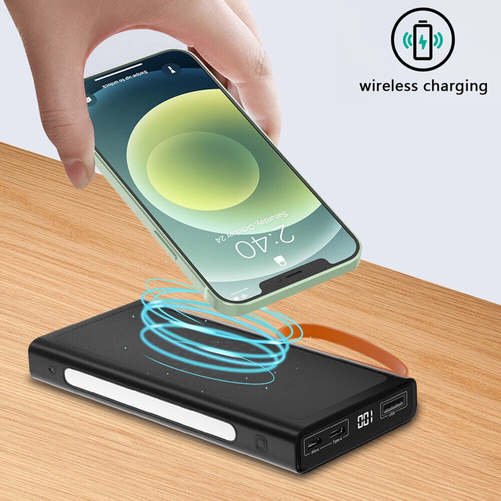 1000000mAh Wireless Power Bank Portable External Battery Backup Fast ...