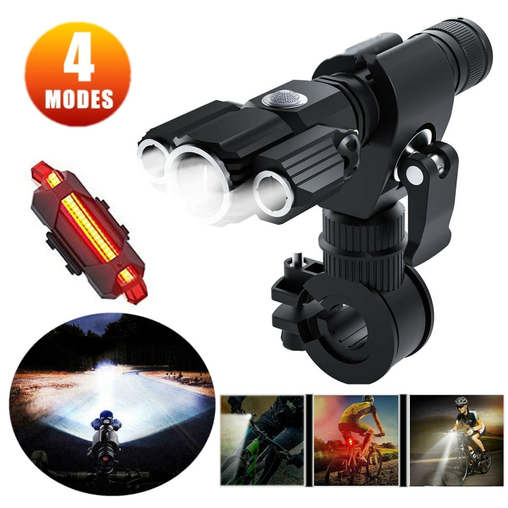10000LM USB Rechargeable LED Bike Light Set, IPX5 Waterproof, for Night ...