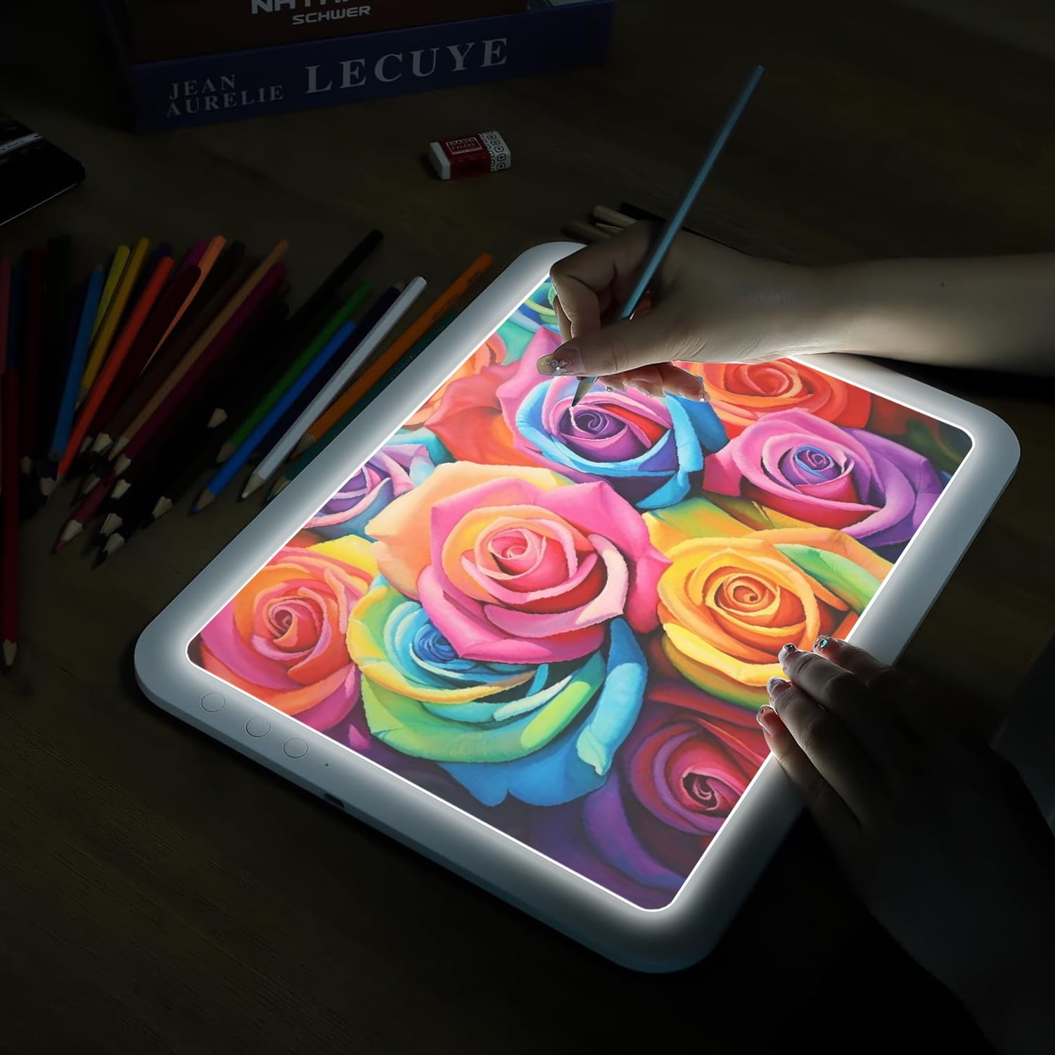 10000Lux super bright Light Box Drawing Pad with 3500mAH battery,6 ...