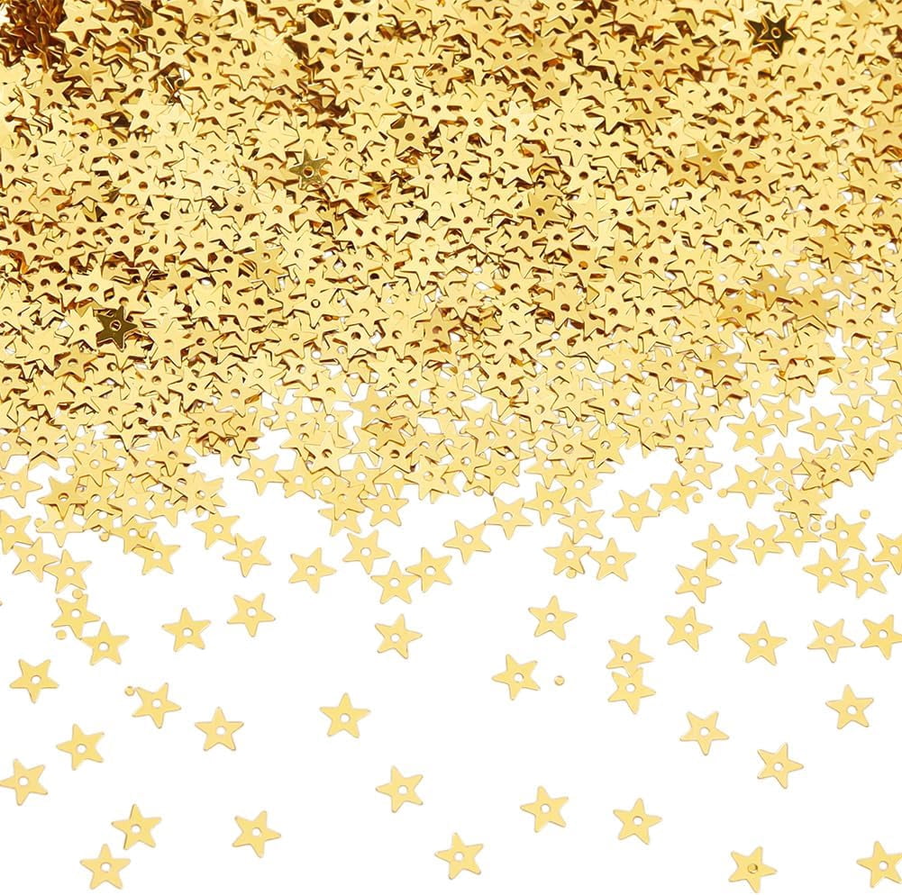 10000Pcs Gold Star Sequins Mini Hollow Star Sequins Embroidery Tiny Sew ...