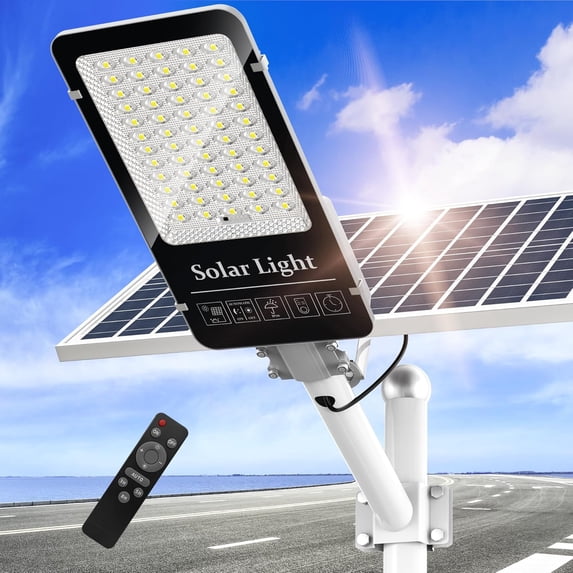 10000W Solar Street Light, Bright Beads Solar Lights Outdoor IP66, Parking Lot Light Commercial ...
