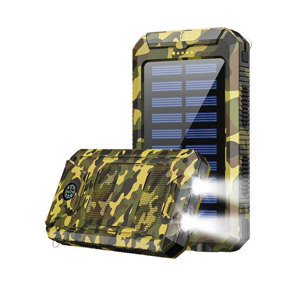 10000mAh/20000mAh Solar Power Bank Portable Charger with Dual 5V USB ...