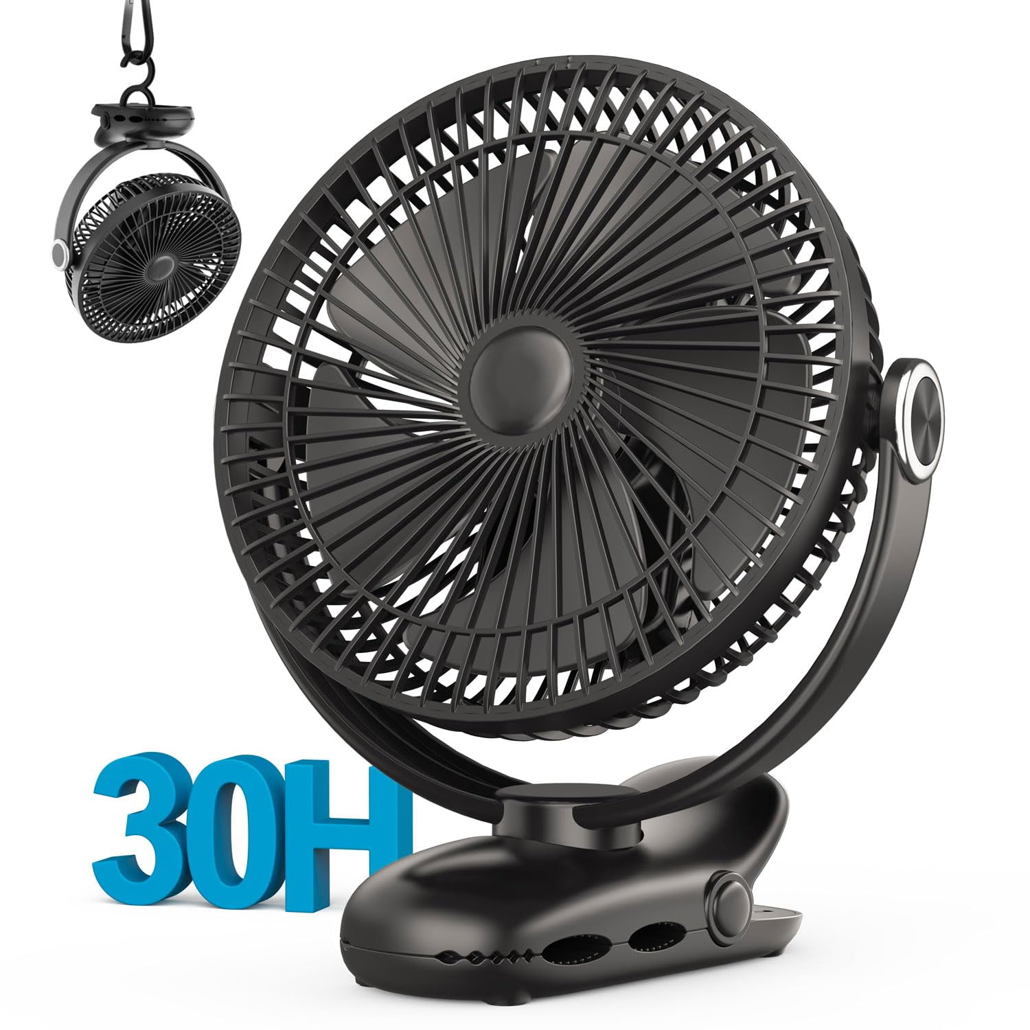 10000mAh 30hrs Portable Fan Rechargeable, 8-Inch Battery Operated on ...