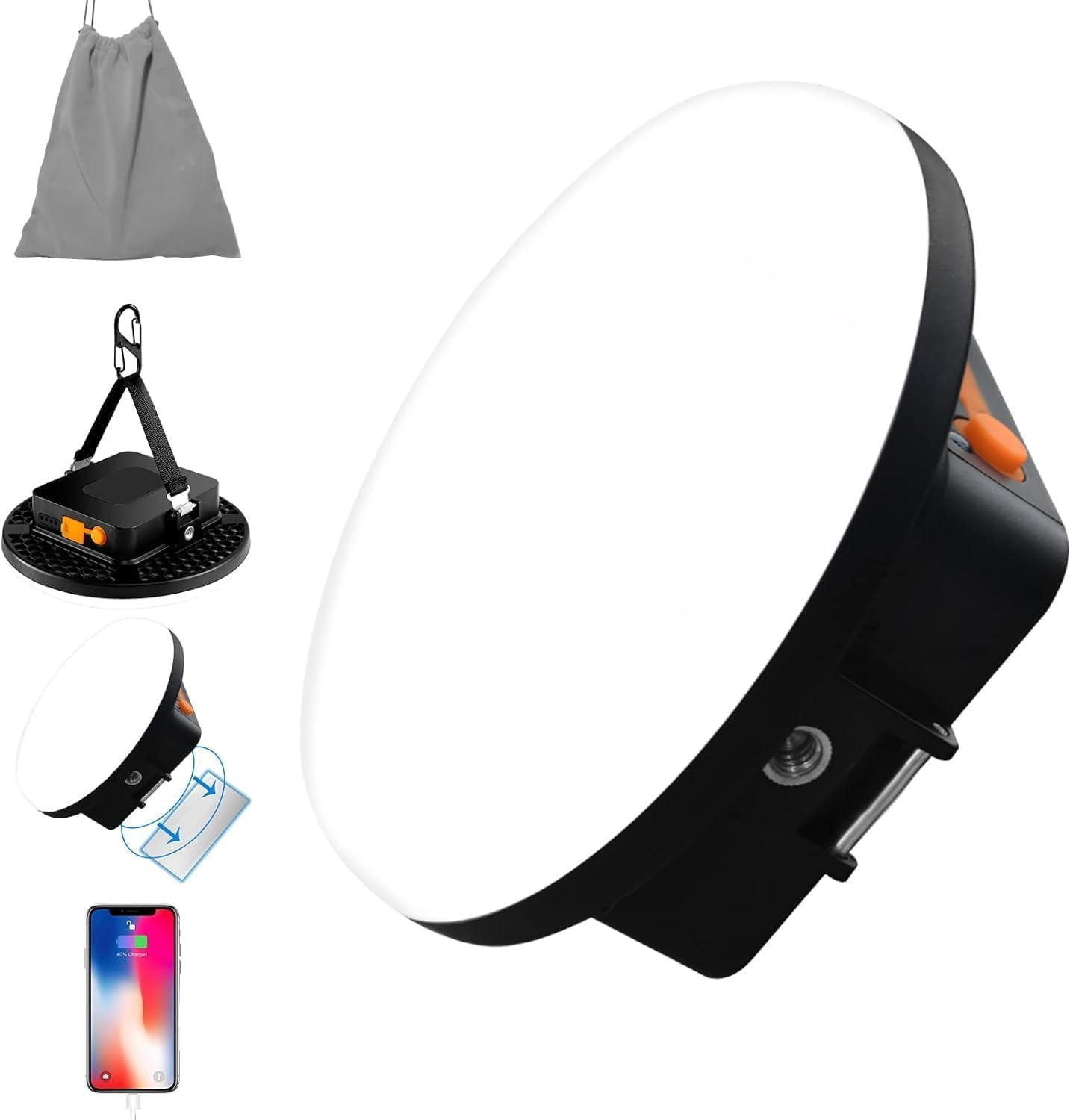 10000mAh 4000LM Flashlight Portable LED Camping Lantern Rechargeable ...