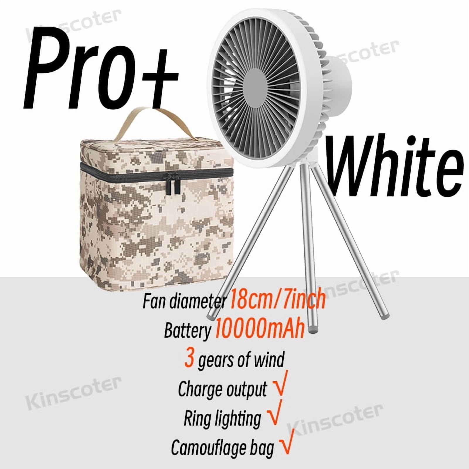 10000mAh 4000mAh Camping Fan Rechargeable Desktop Portable Circulator ...