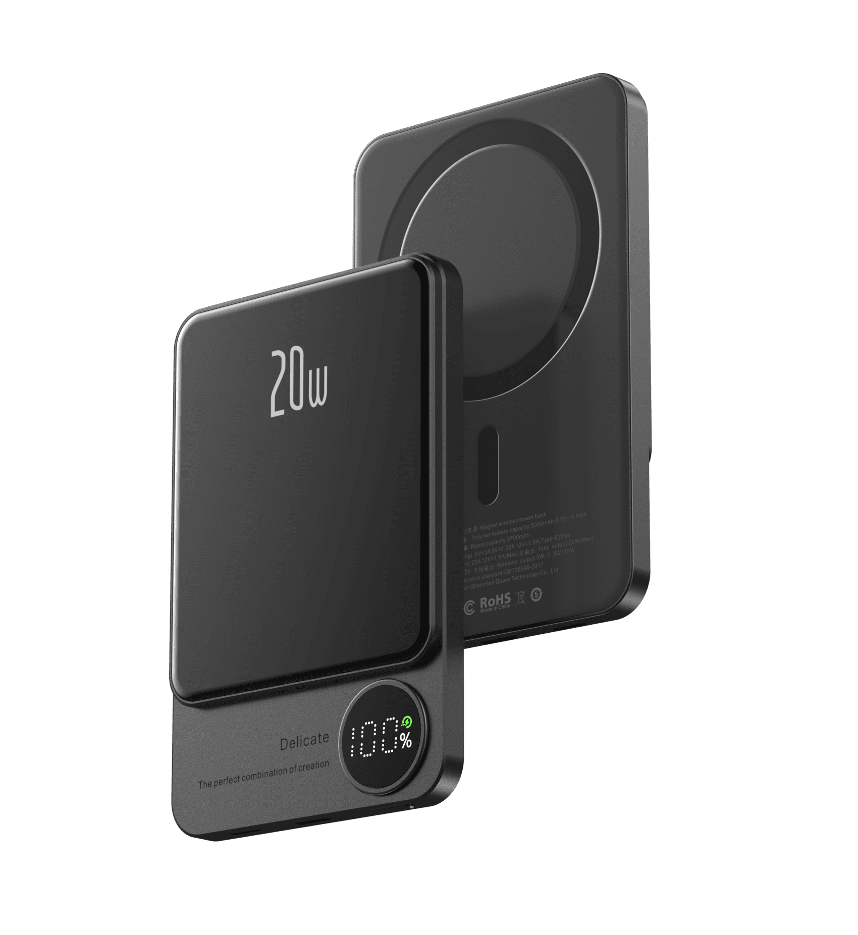 10000mAh Alloy Macsafe Powerbank Magnetic Power Bank Wireless Fast ...