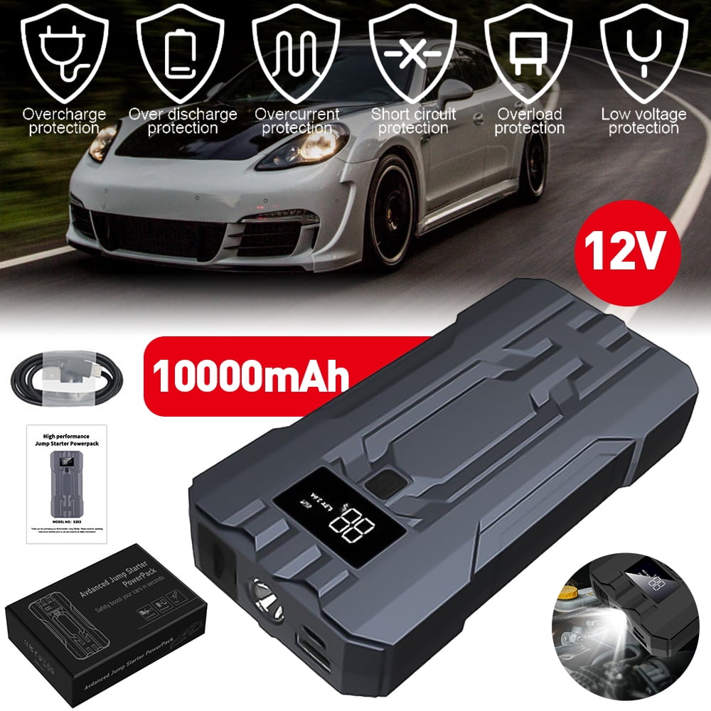 10000mAh Automotive Jump Starter Fast Charging Portable Car Jump ...