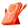 10000mAh Magnetic Power Bank with Digital Screen & Bracket, Built-in ...