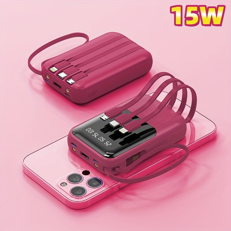 10000mAh Mini Cute 5V2A Fast Charging Multifunctional Power Bank, Large ...