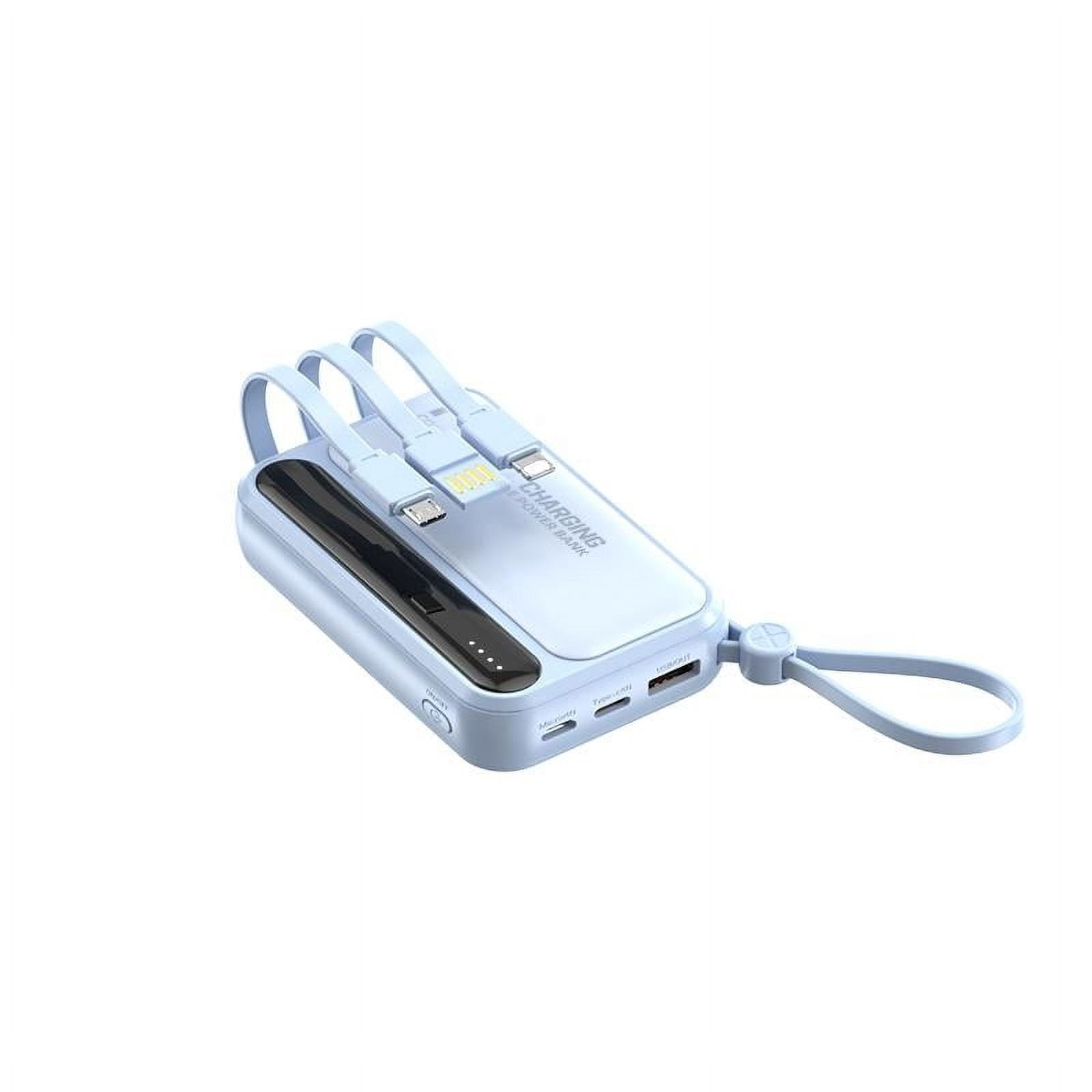 10000mAh Mini Cute Power Bank - 5V2A Fast Charging, Built-in 4 Cables ...