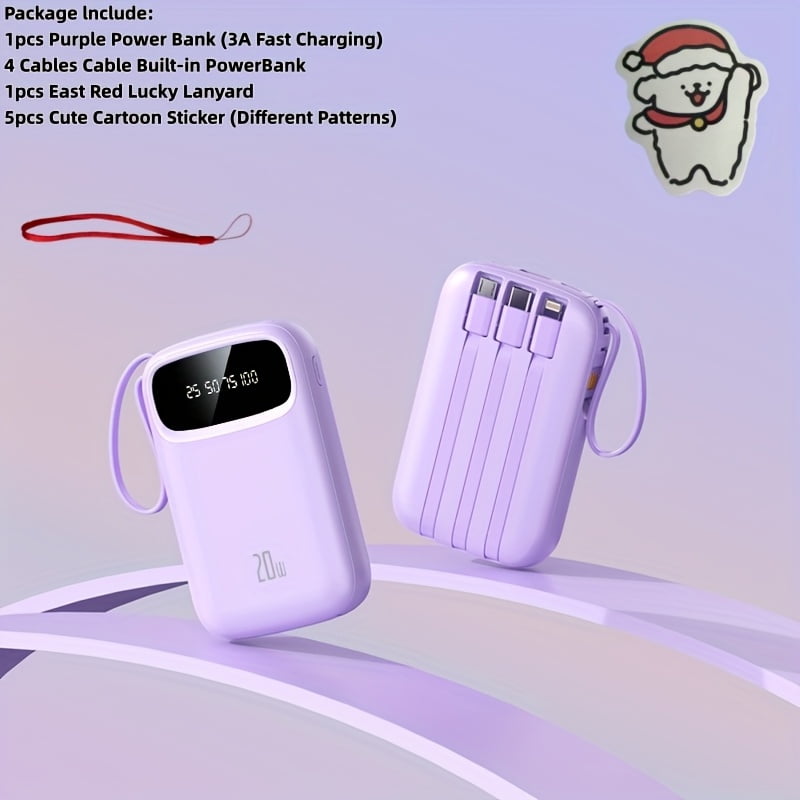 10000mAh Mini Cute Power Bank, 5V2A Fast Charging Portable Charger with ...