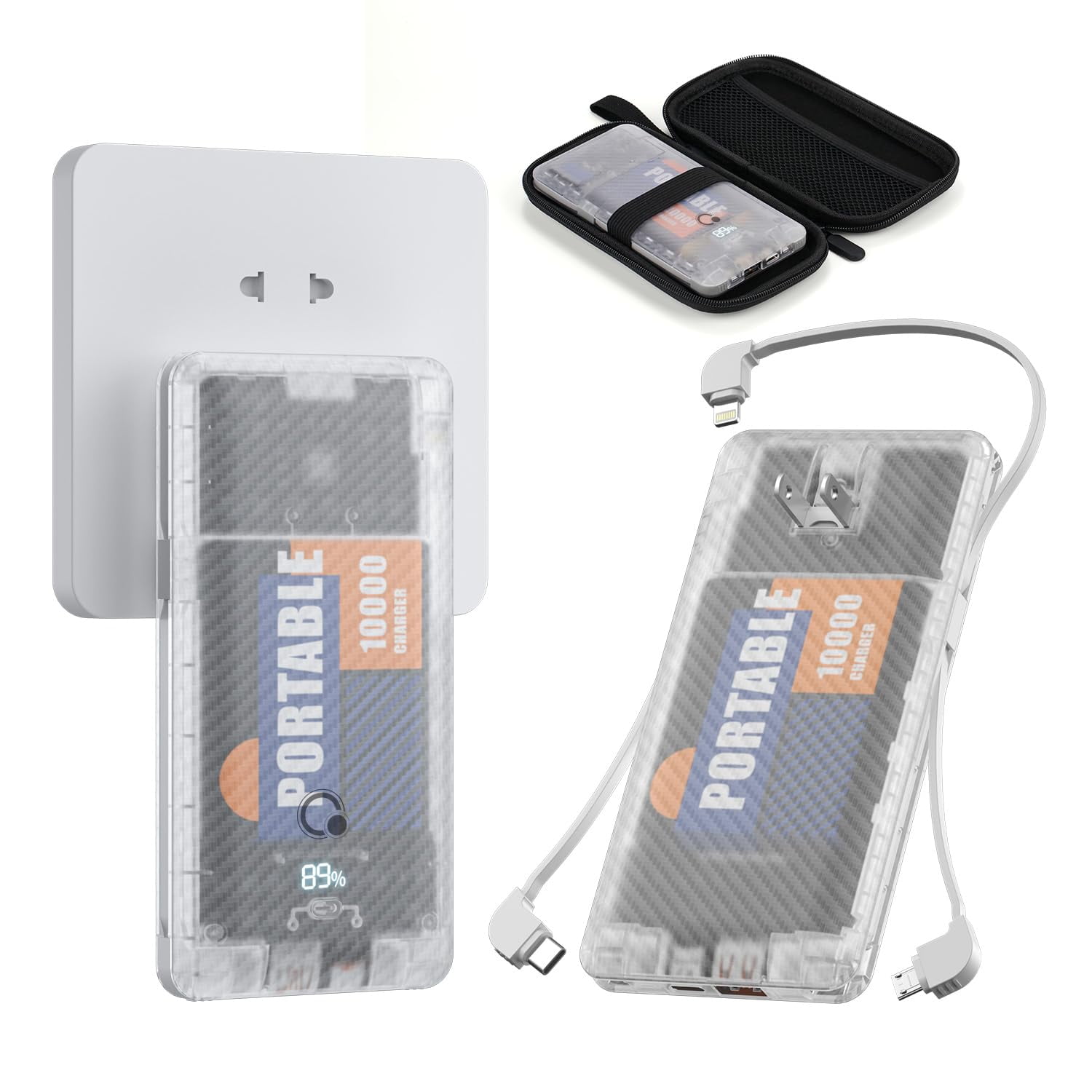 10000mAh Portable Charger,Q Slim USB C Power Bank,5 Output 2 Input 20W ...