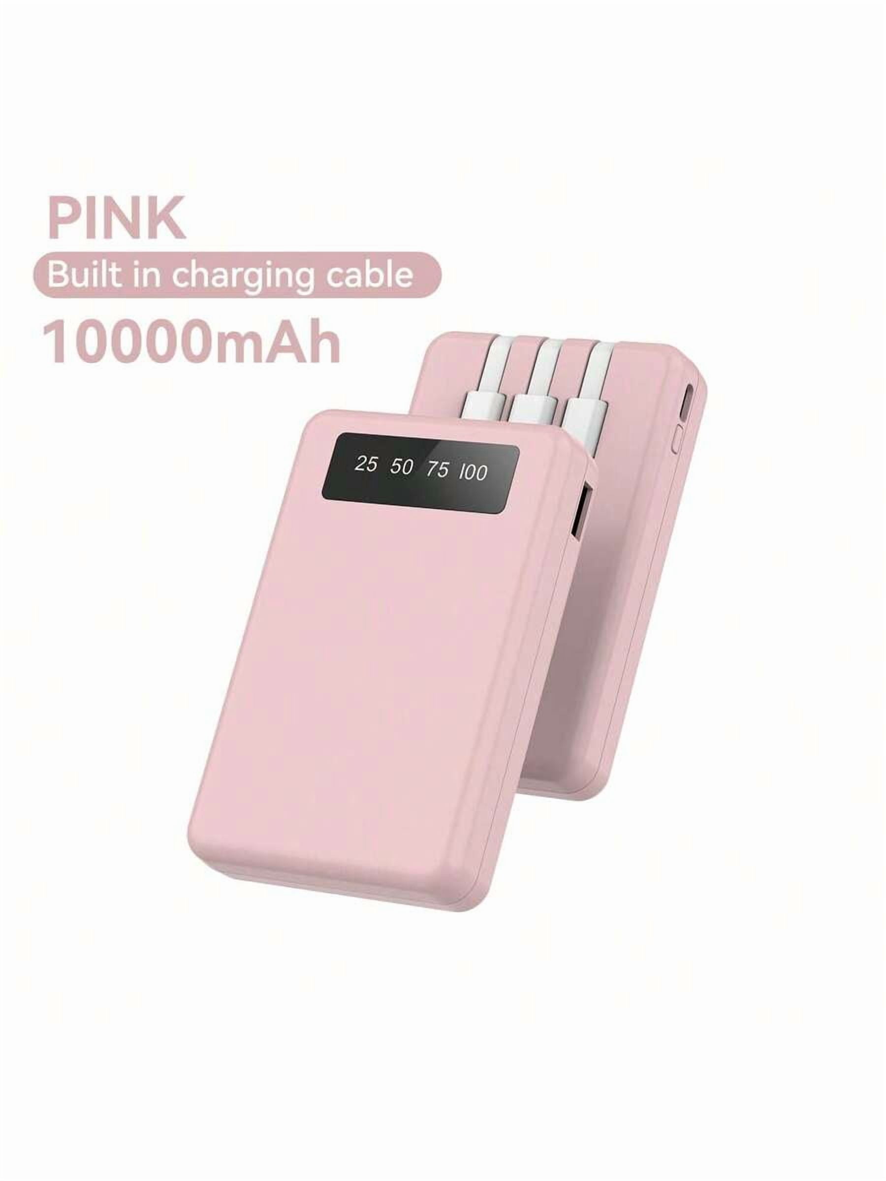 10000mAh Portable Power Bank - Charges 4 Devices, Built-In USB-C, 3 ...