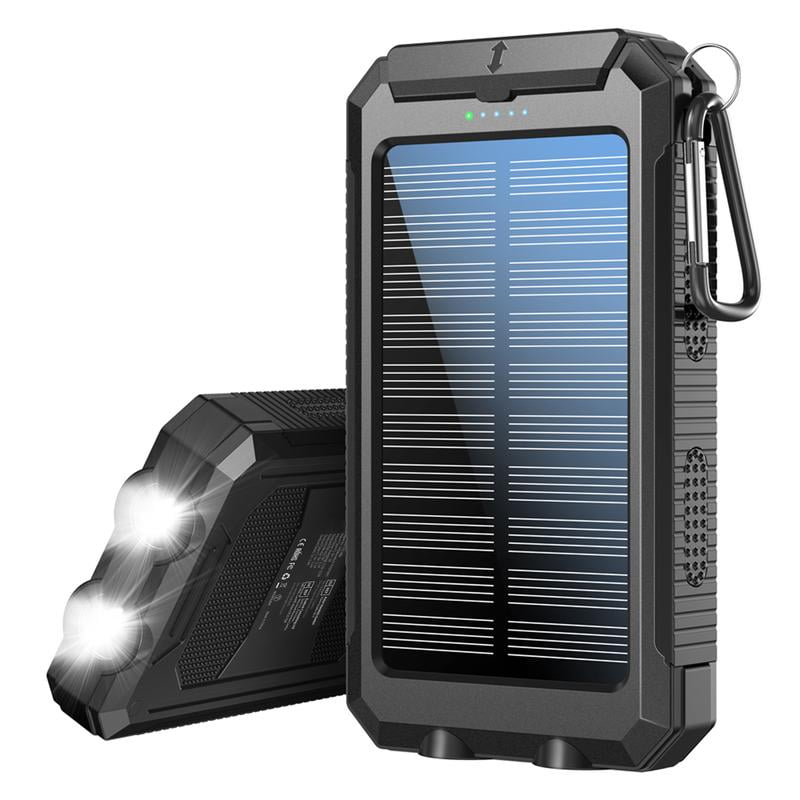 10000mAh Portable Solar Power Bank USB-C Output, 5V/2.1A Fast Charger ...